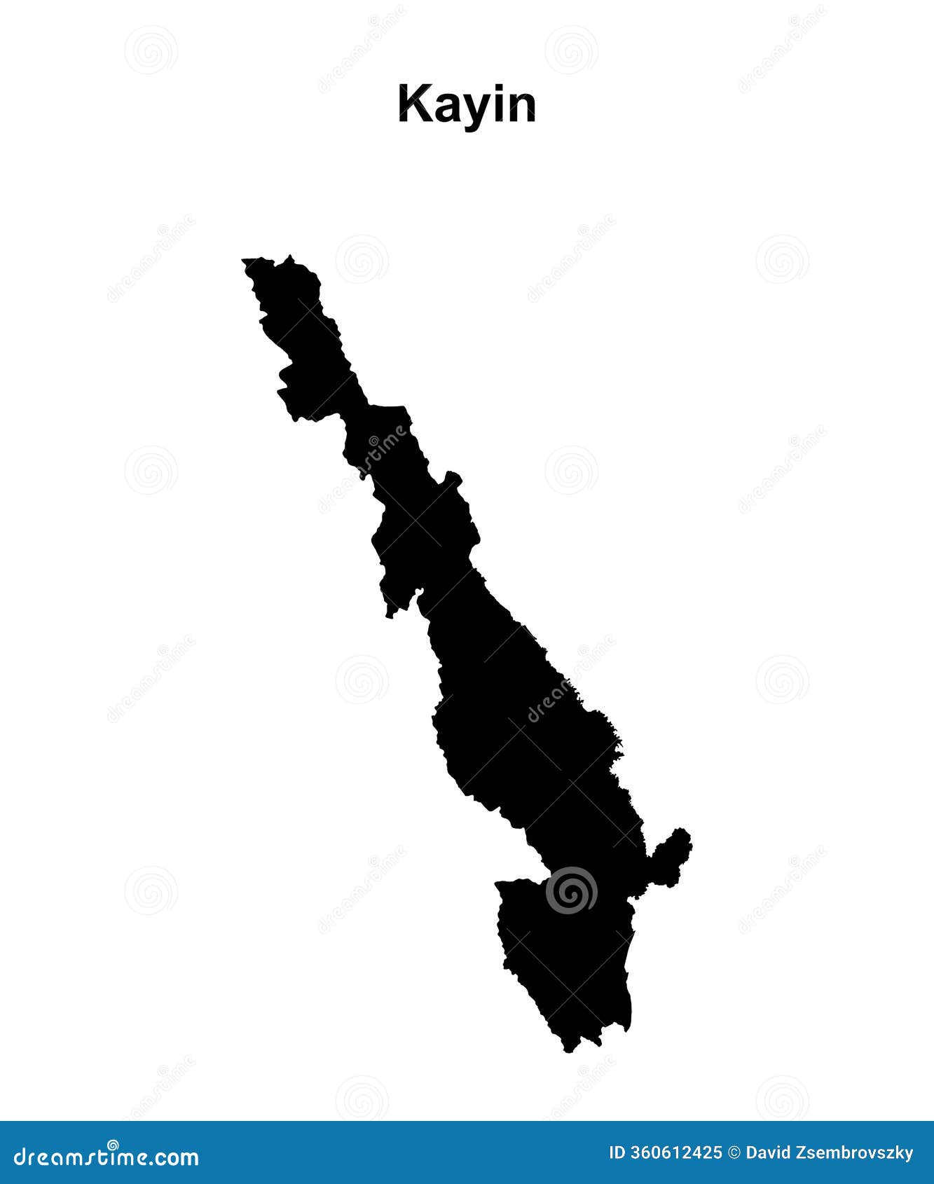 Kayin outline map stock illustration. Illustration of boundaries ...