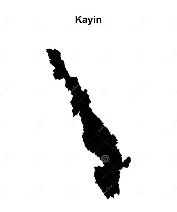 Kayin outline map stock illustration. Illustration of boundaries ...