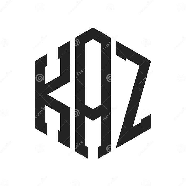 KAZ Logo Design. Initial Letter KAZ Monogram Logo Using Hexagon Shape ...