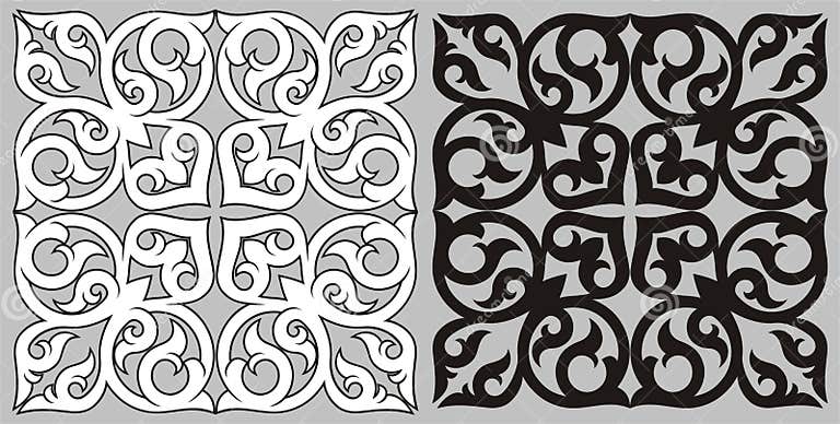 Kazakh pattern stock vector. Illustration of square, manner - 14300479