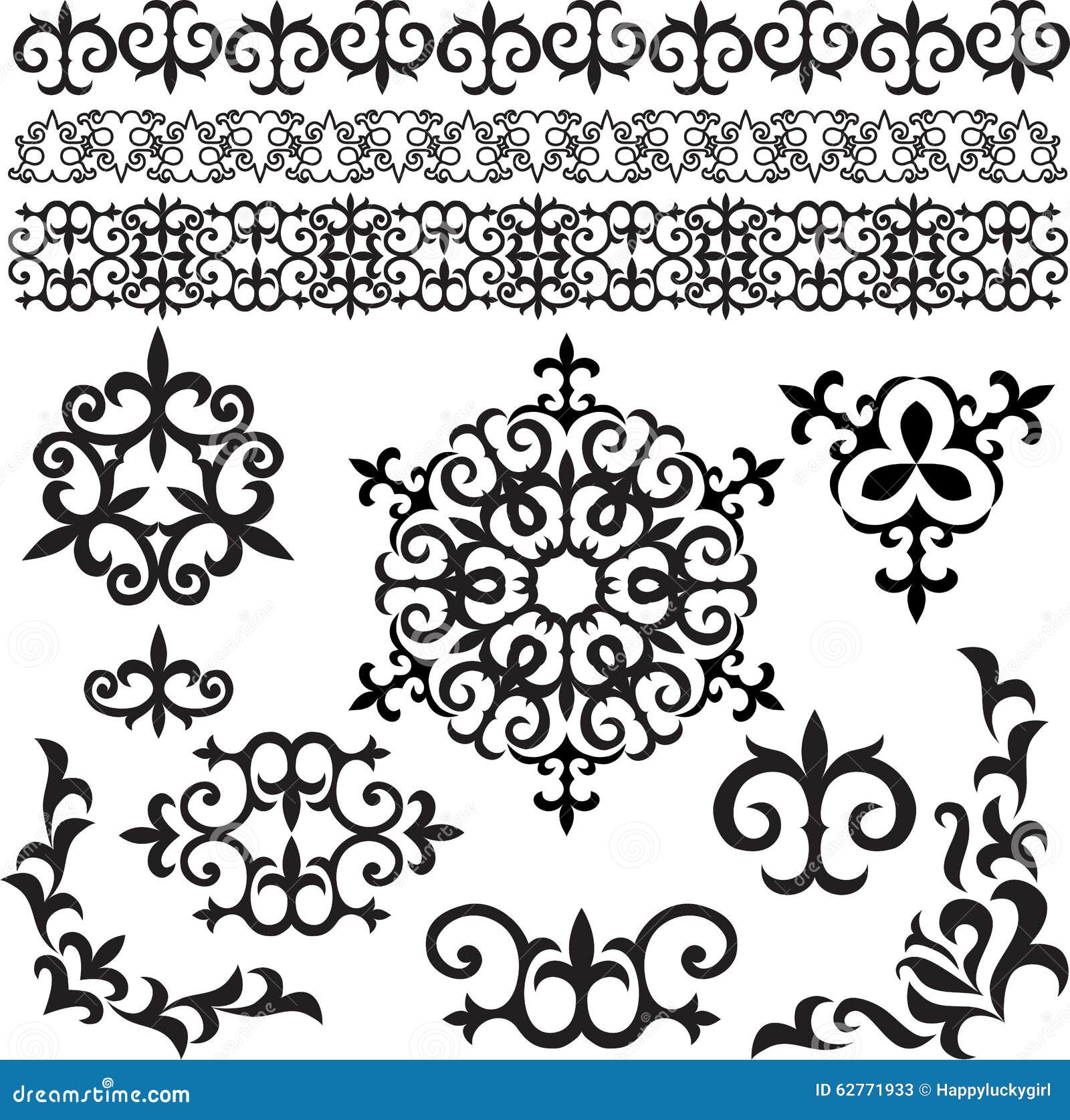 Kazakh Patterns Stock Vector - Image: 62771933