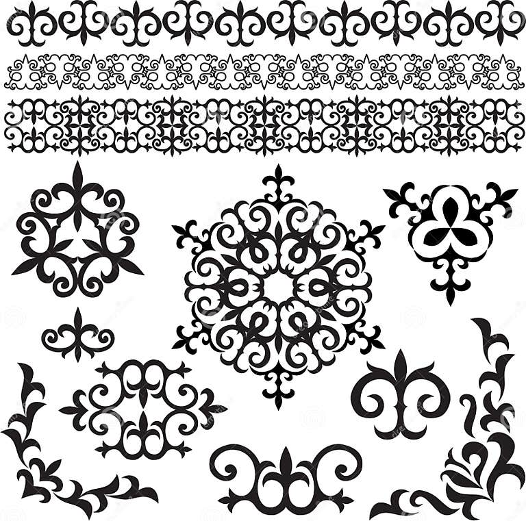 Kazakh patterns stock vector. Illustration of luxury - 62771933