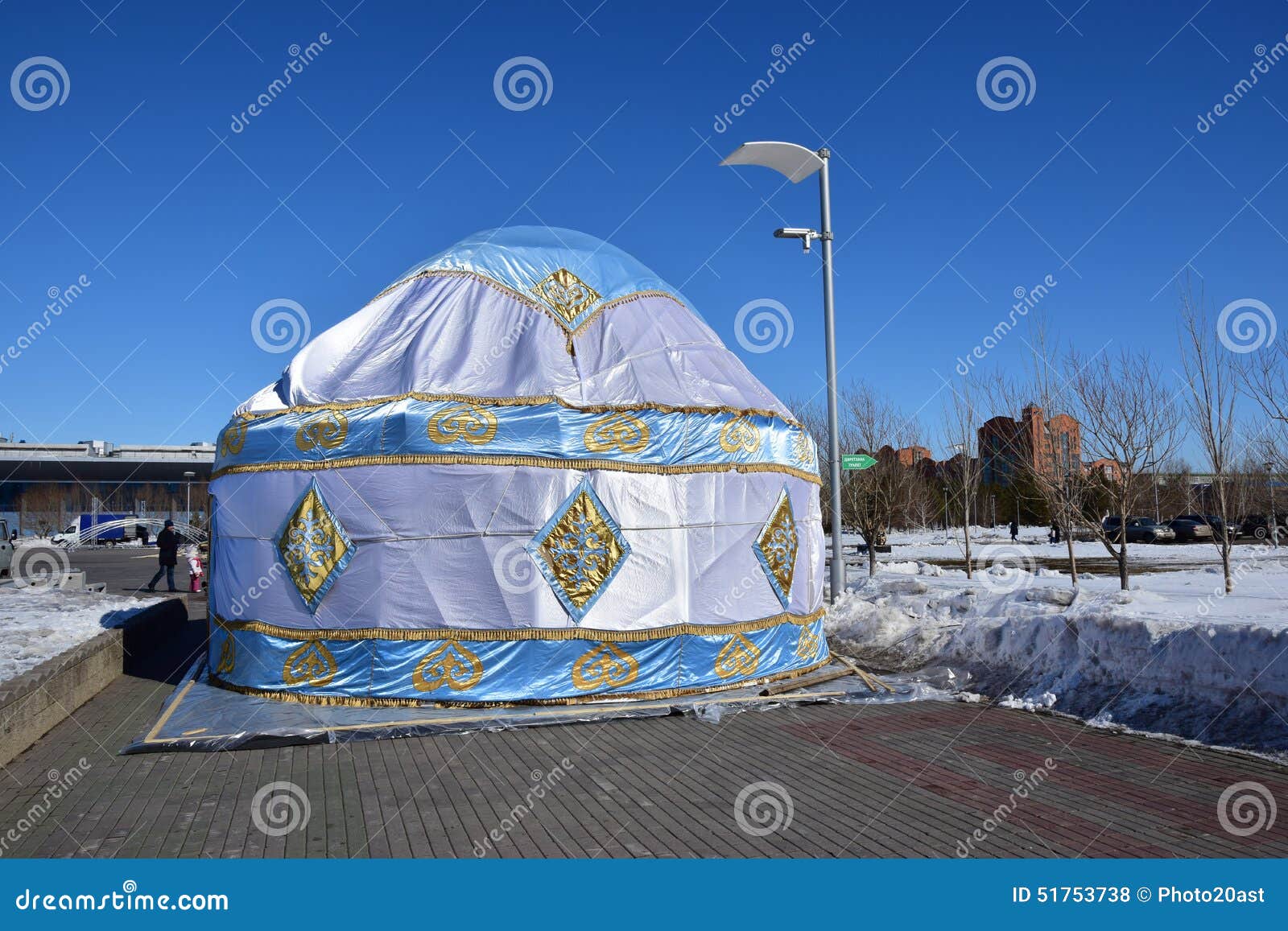 Kazakh Yurt Covered with White Silk Editorial Stock Photo - Image of ...
