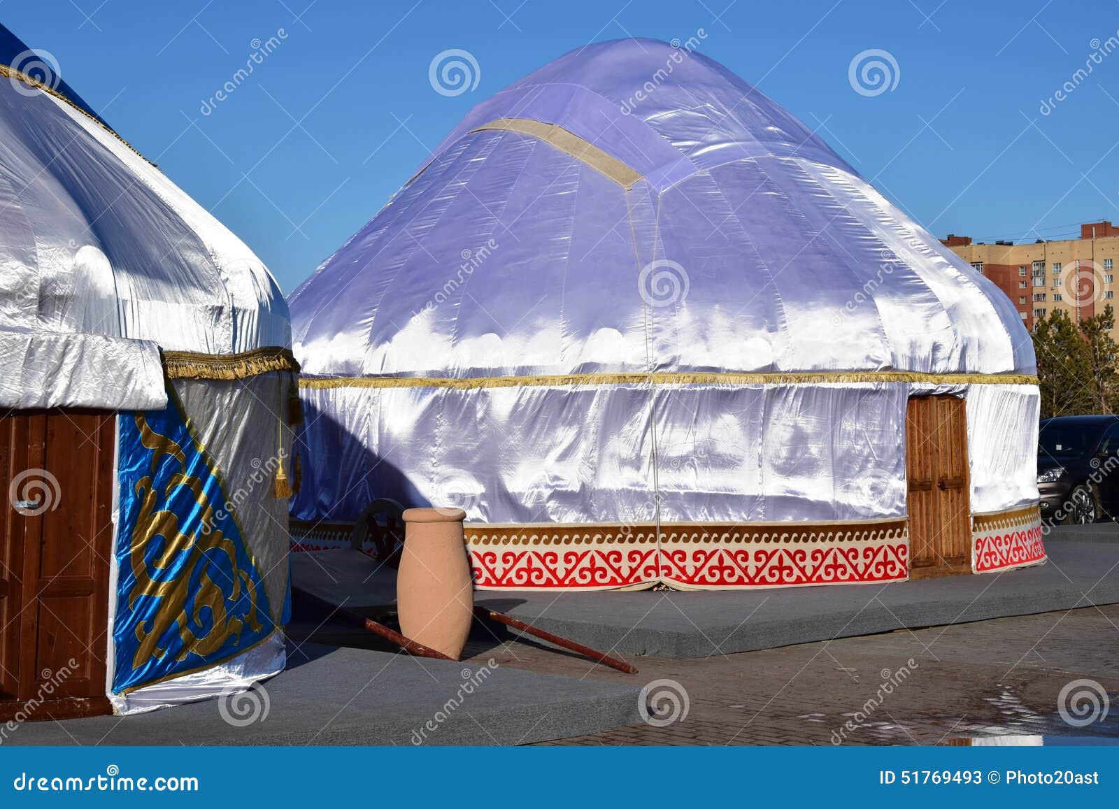 Kazakh Yurt Covered with White Silk Stock Image - Image of architecture ...