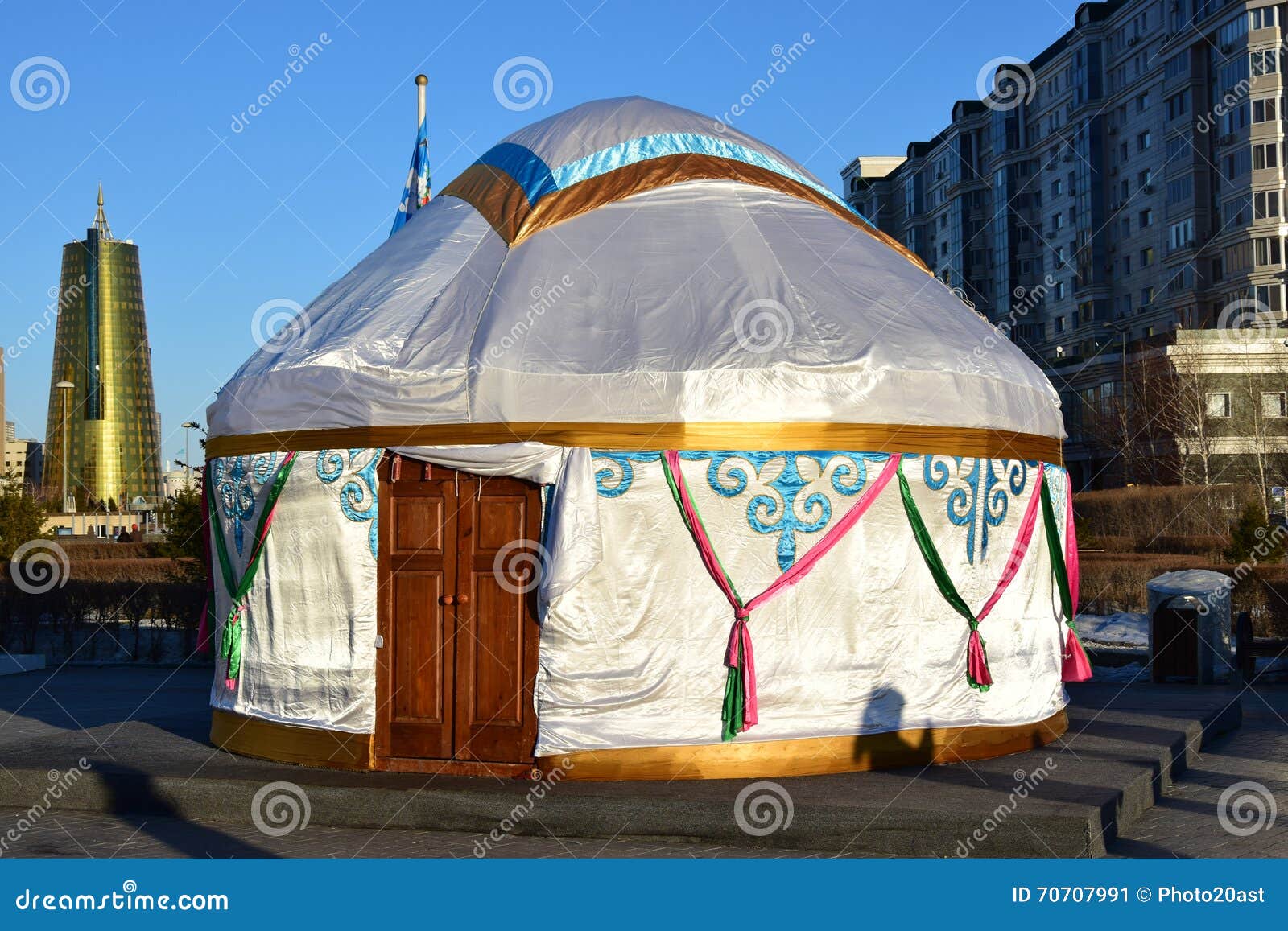 Kazakh Yurt Covered with White Silk Editorial Photo - Image of ...