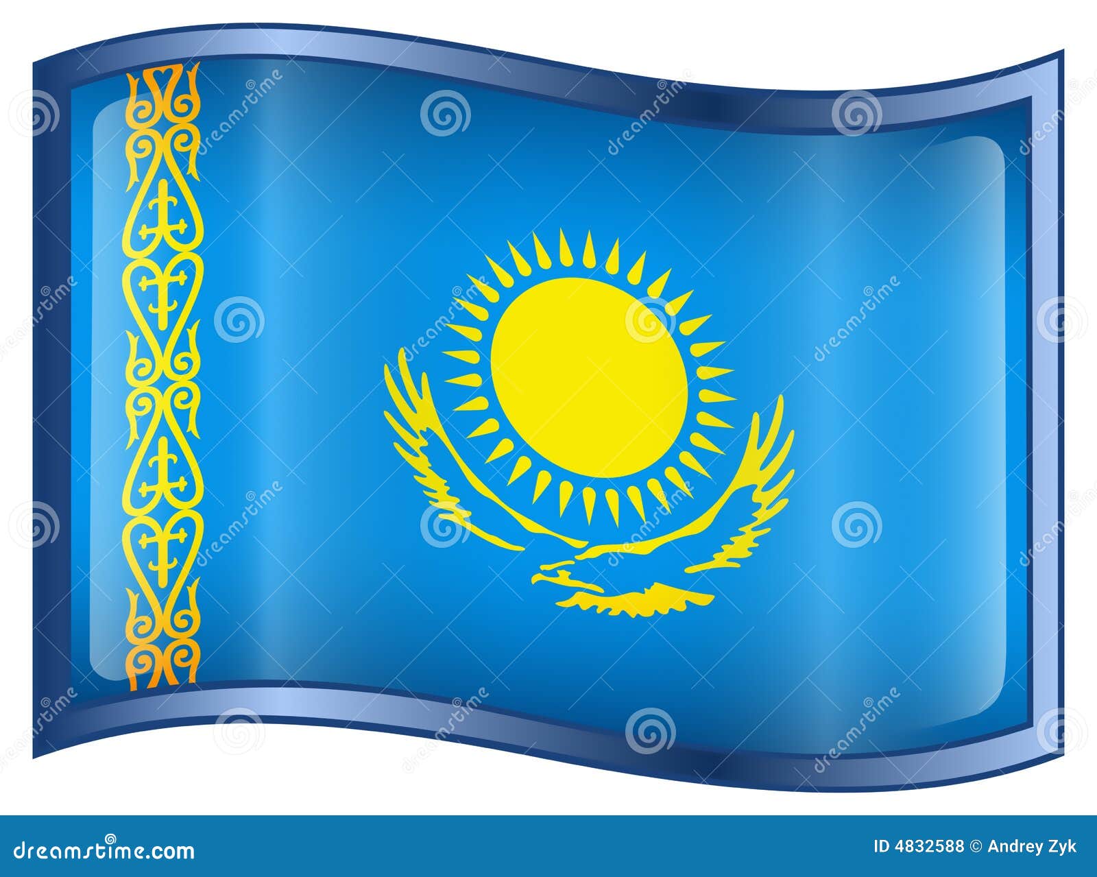 Kazakhstan Flag. A Series Of `Flags Of The World.` The Country ...