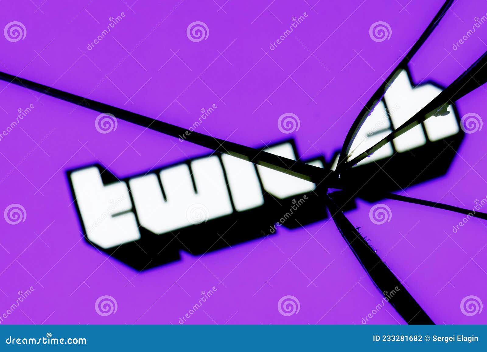 Purple Twitch Logo On A Smartphone Screen With Purple Background And ...