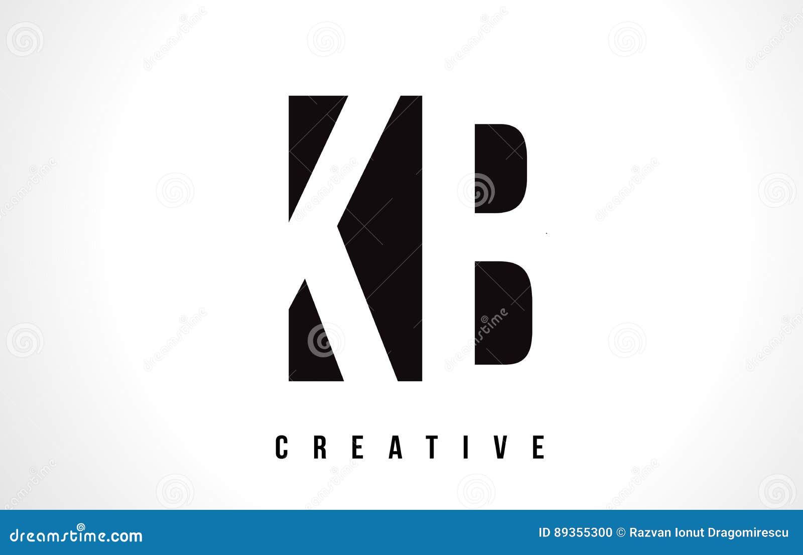 KB K B White Letter Logo Design with Black Square. Stock Vector ...