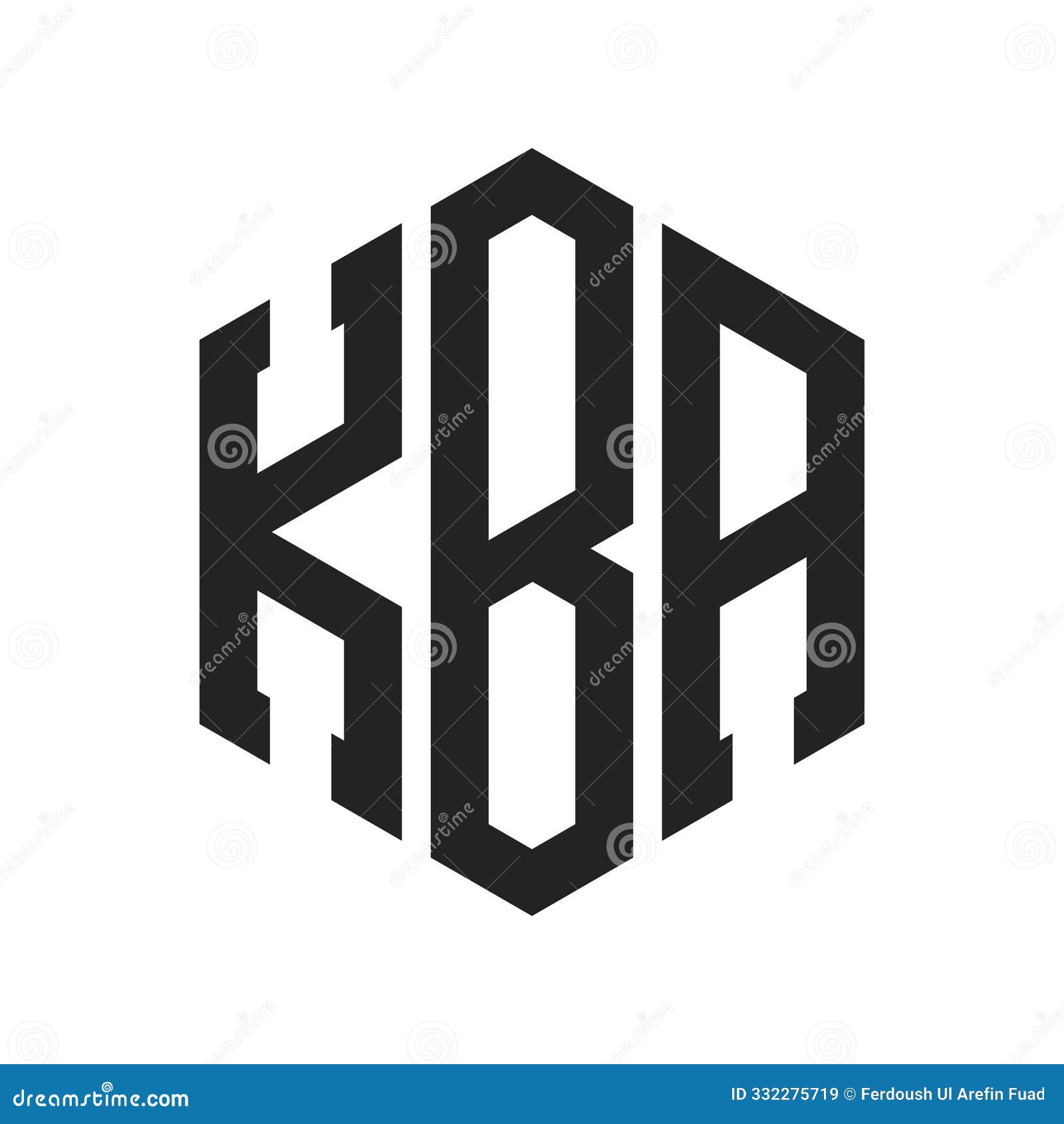 KBA Logo Design. Initial Letter KBA Monogram Logo Using Hexagon Shape ...