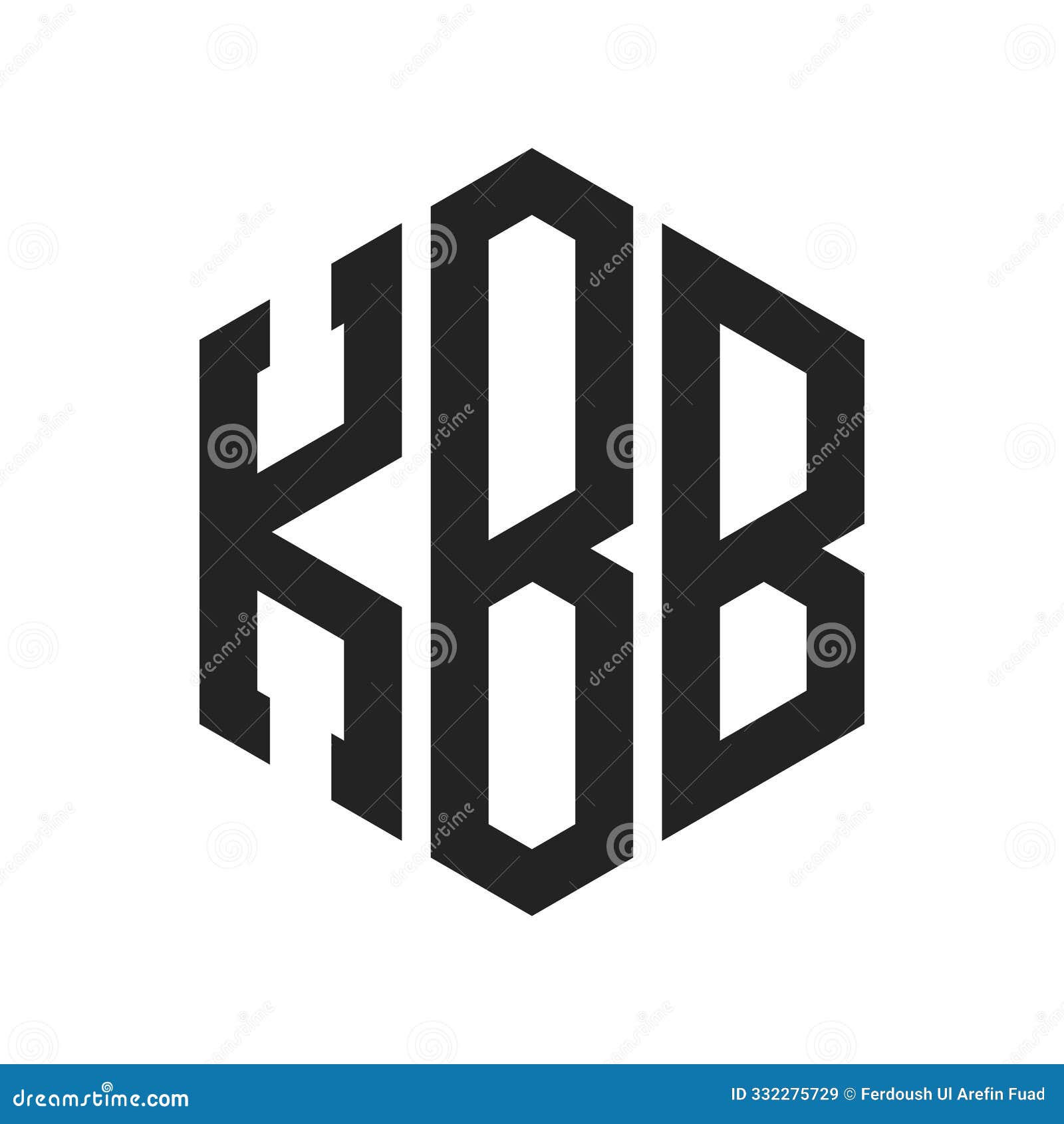 KBB Logo Design. Initial Letter KBB Monogram Logo Using Hexagon Shape ...