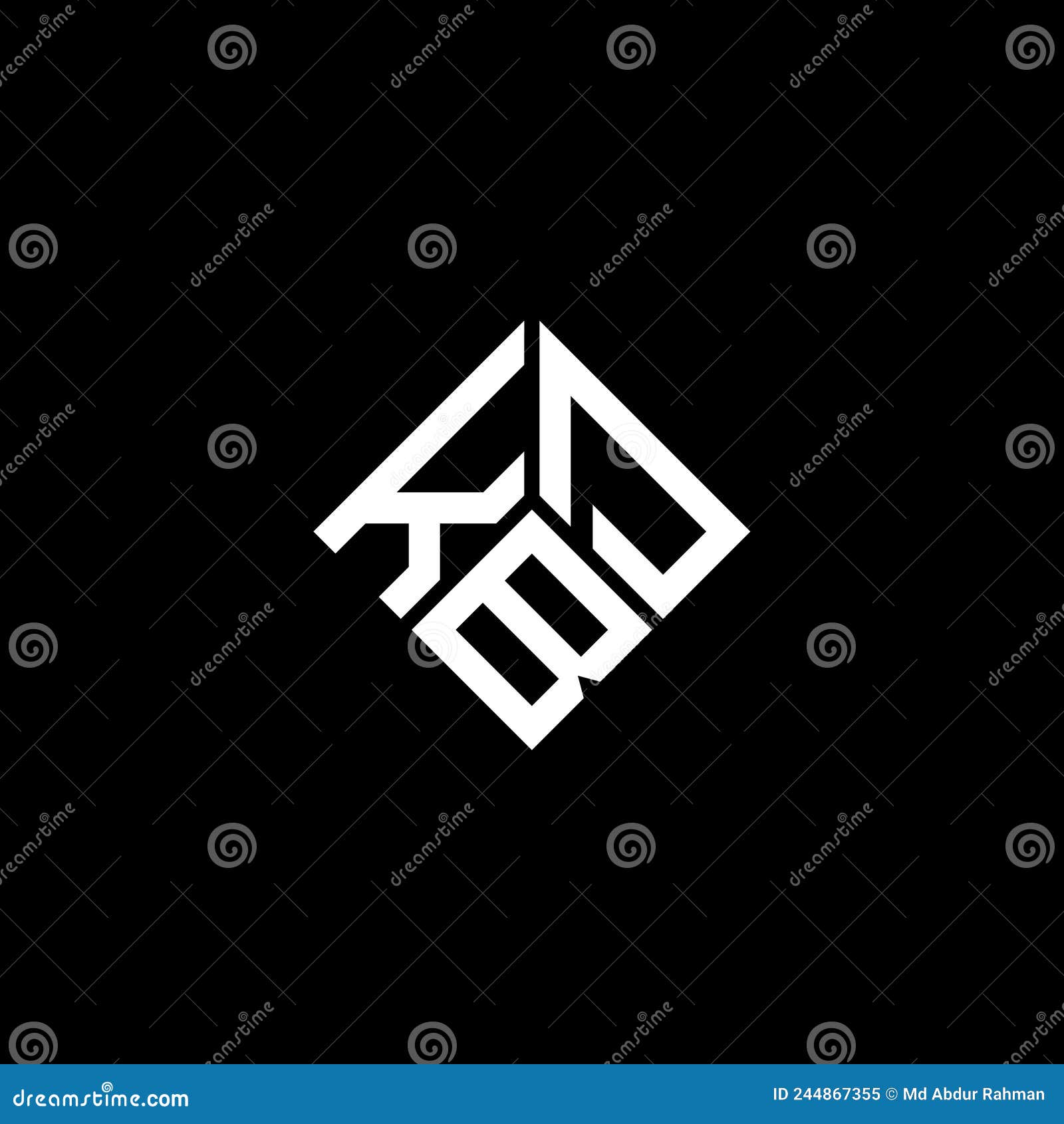 KBD Letter Logo Design on Black Background. KBD Creative Initials ...