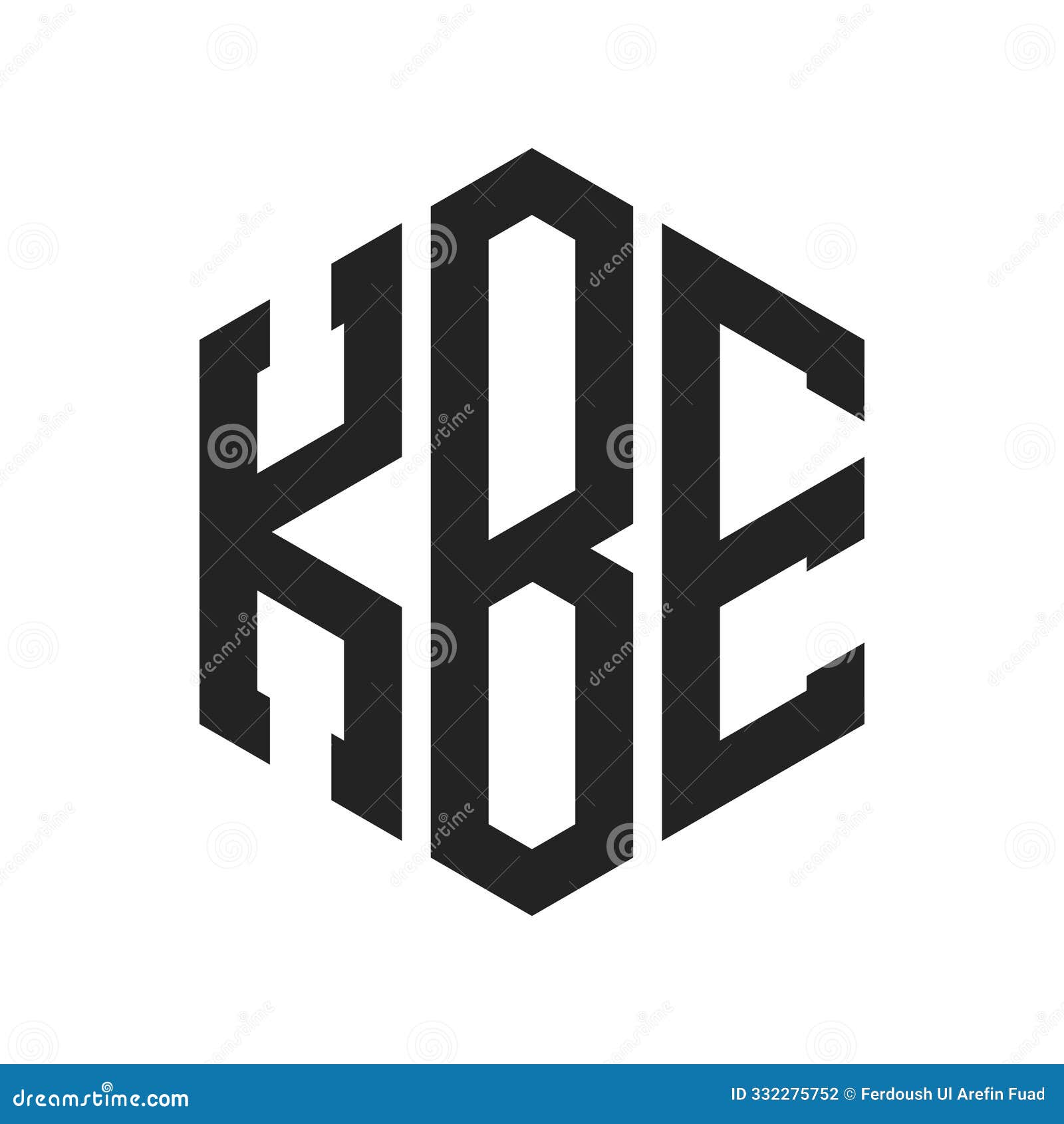 KBE Logo Design. Initial Letter KBE Monogram Logo Using Hexagon Shape ...