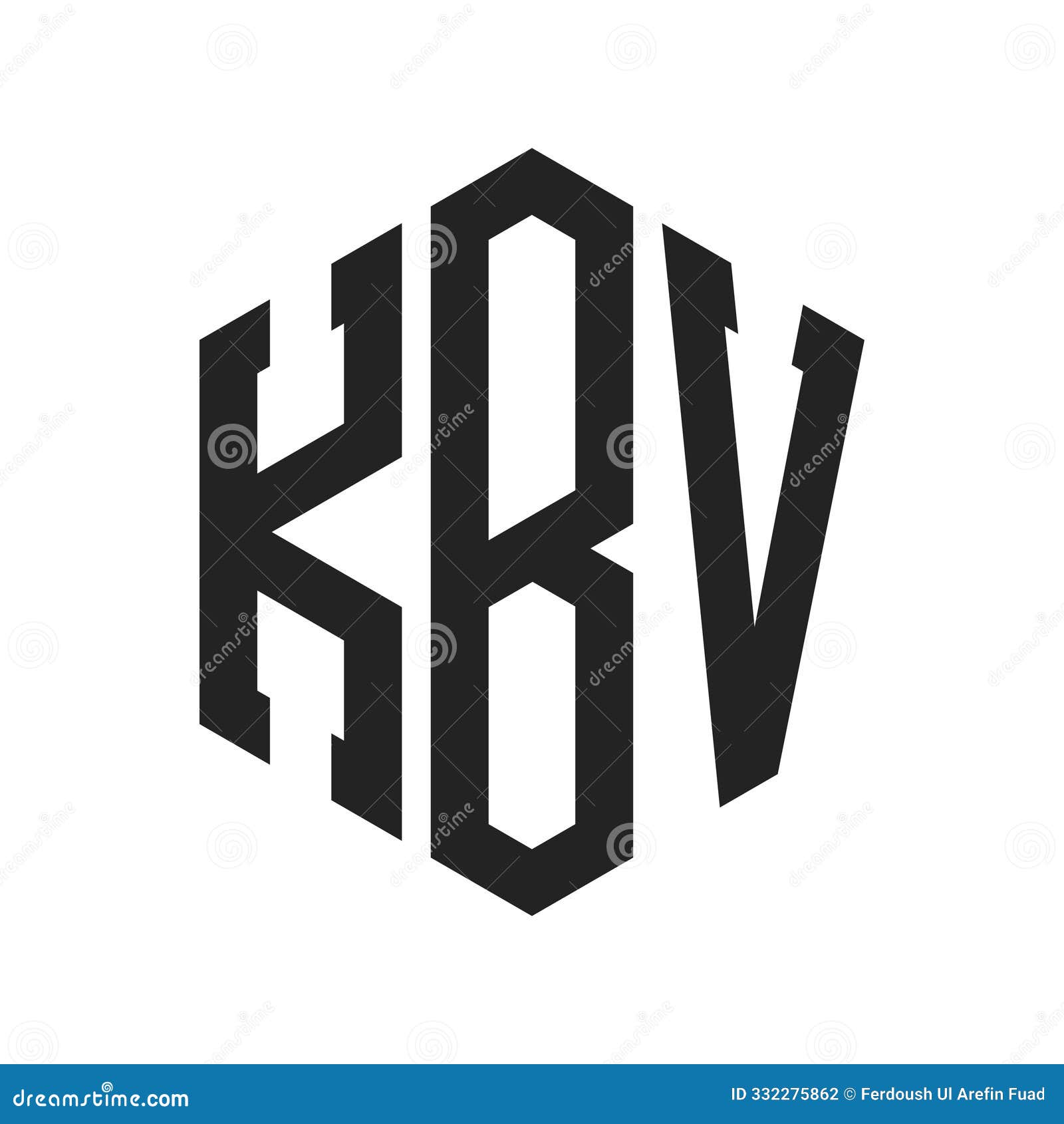 KBV Logo Design. Initial Letter KBV Monogram Logo Using Hexagon Shape ...
