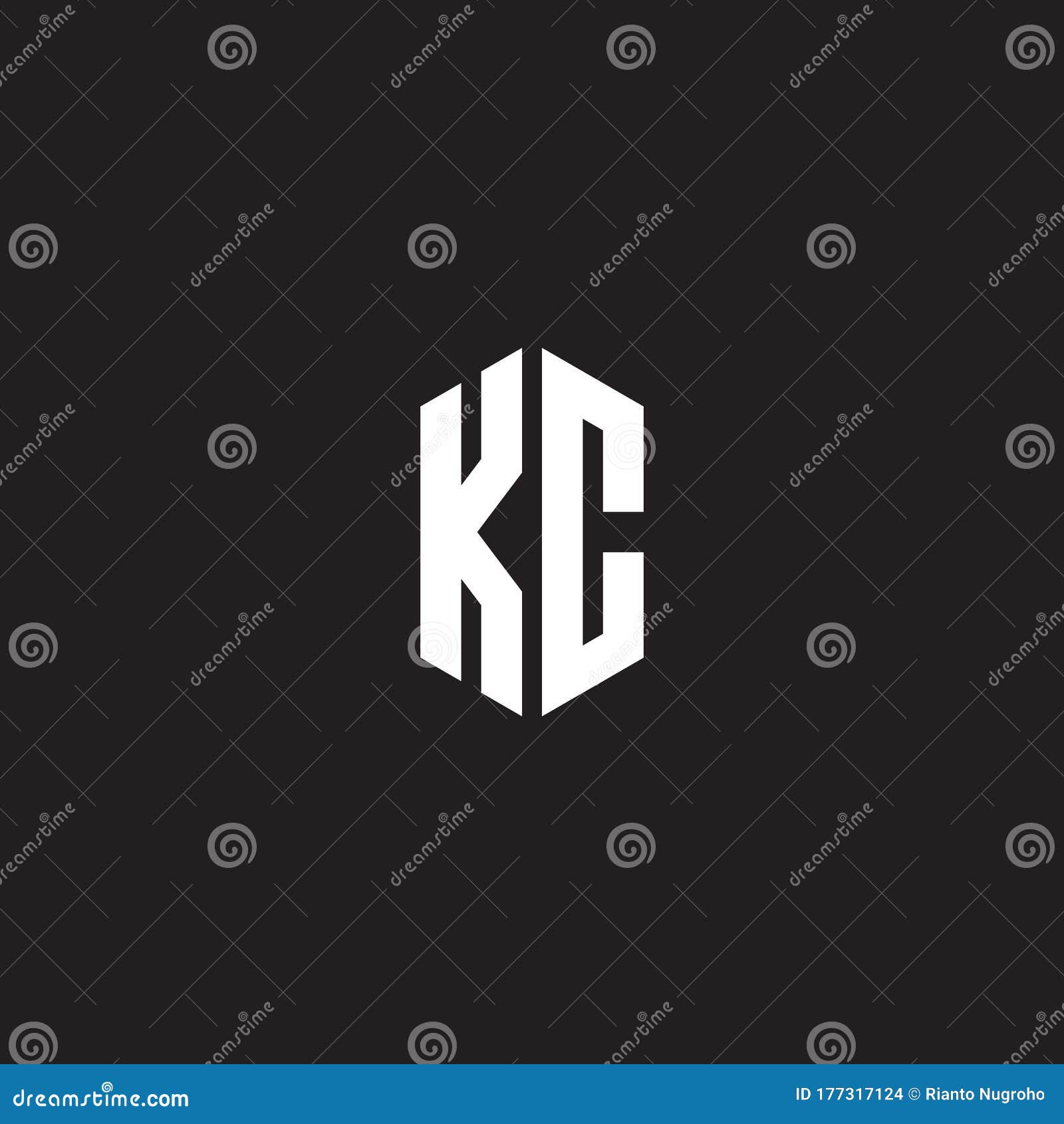 KC Logo Monogram with Hexagon Shape Style Design Template Stock Vector ...