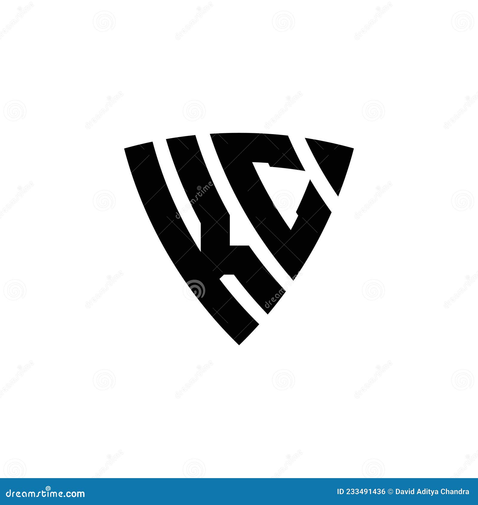 KC Logo Monogram Triangle Shield Style Stock Vector - Illustration of ...