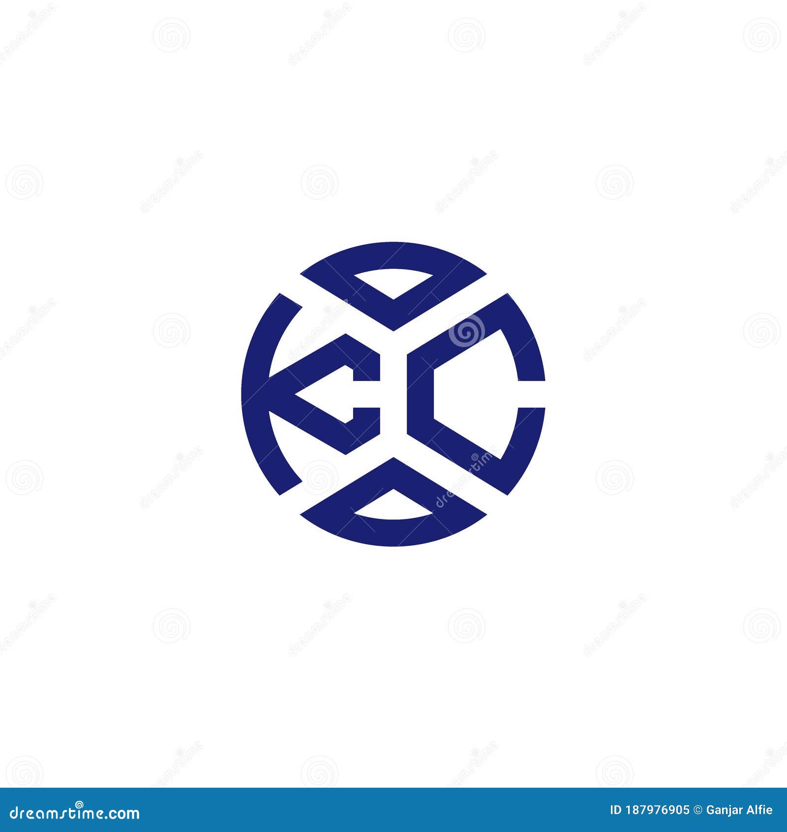 KC Monogram Logo with Abstract Shapes in Modern Style Stock Vector ...