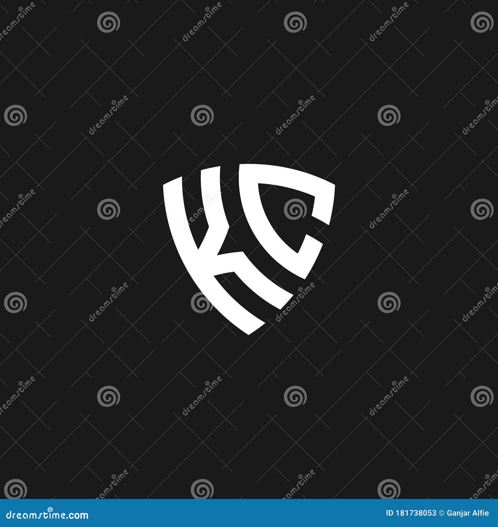 KC Monogram Logo with Shield Shape Stock Vector - Illustration of ...