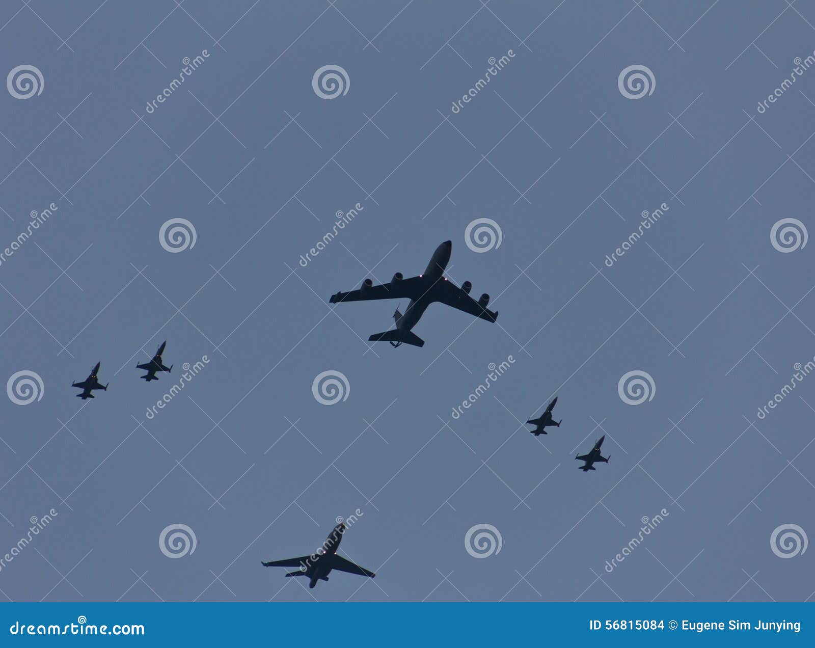 KC-135 Tanker in Formation with F16 Stock Photo - Image of military ...