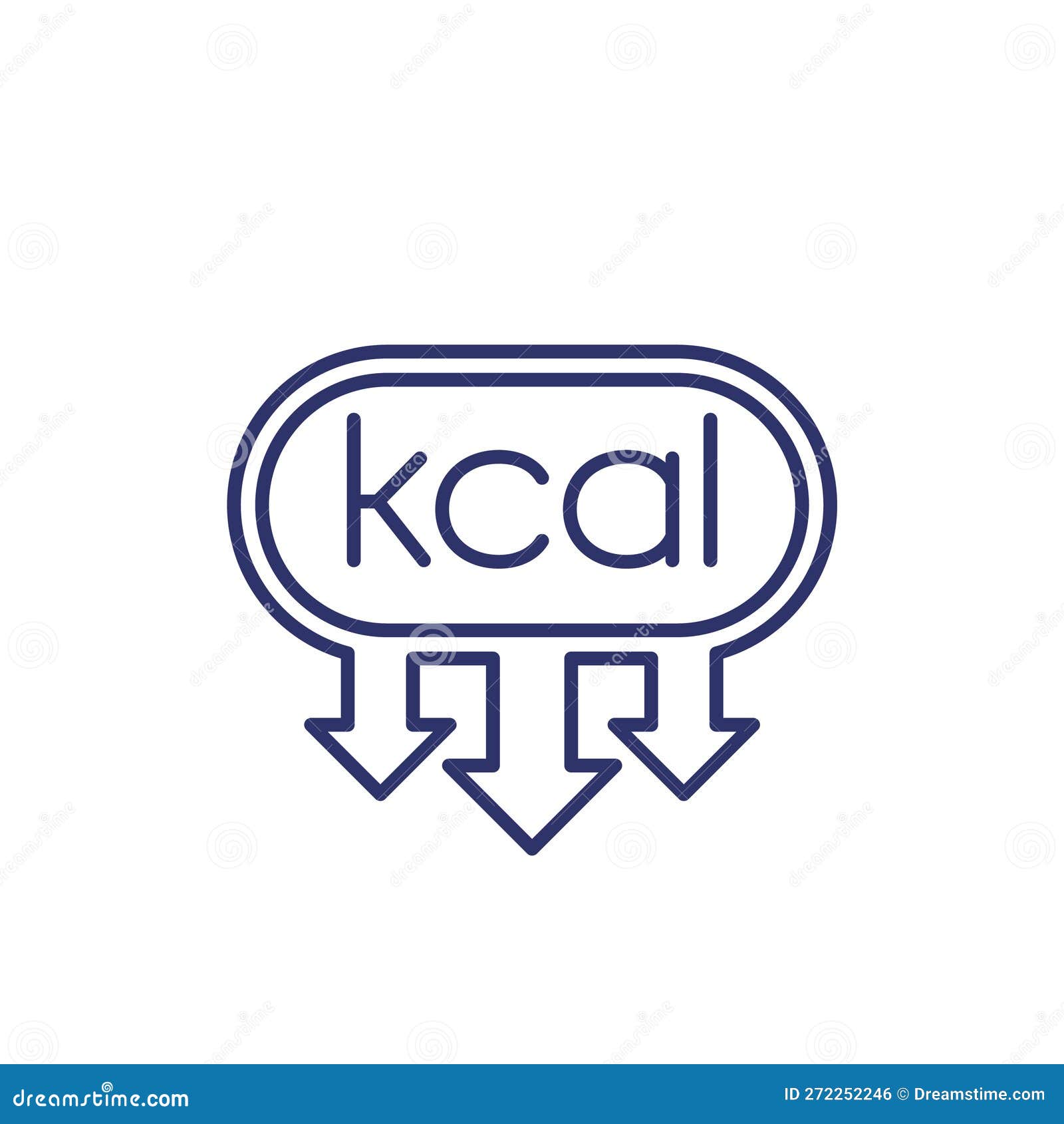 Kcal, Kilocalorie Reducing Icon, Line Vector Stock Vector ...
