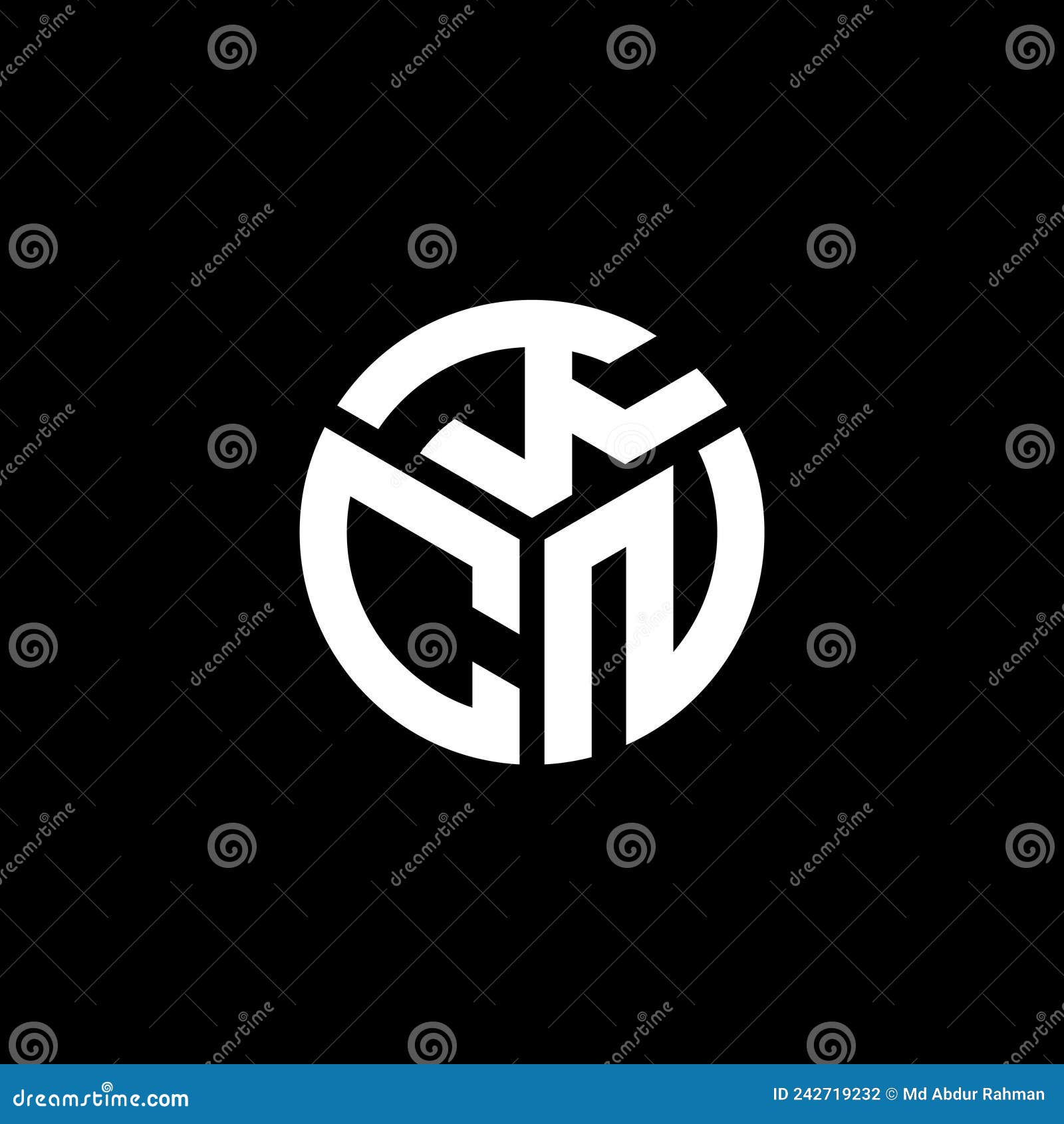 KCN Letter Logo Design On Black Background. KCN Creative Initials ...