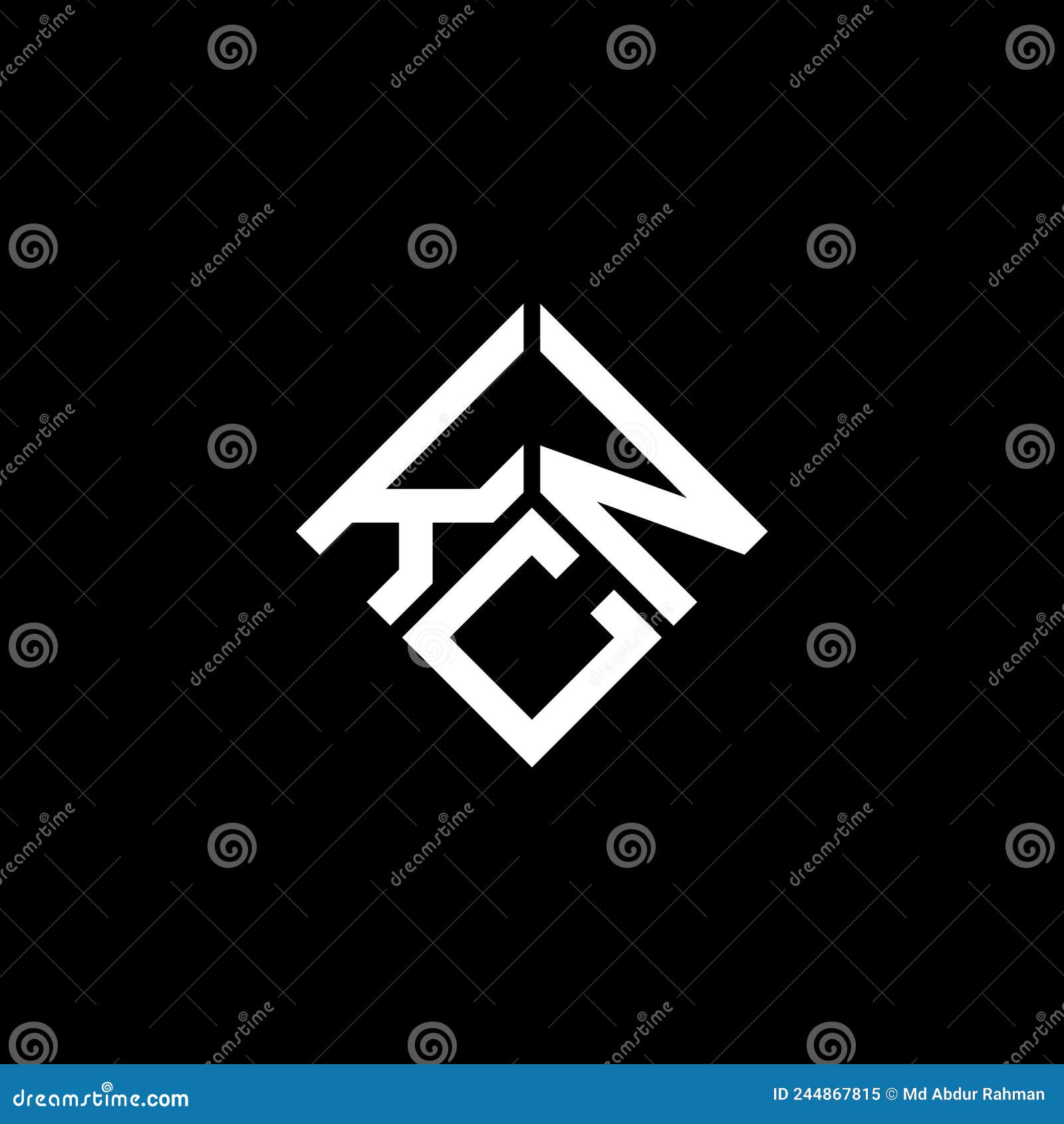 KCN Letter Logo Design On Black Background. KCN Creative Initials ...