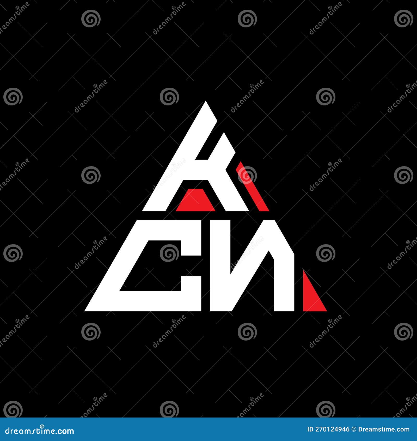 KCN Triangle Letter Logo Design with Triangle Shape. KCN Triangle Logo ...