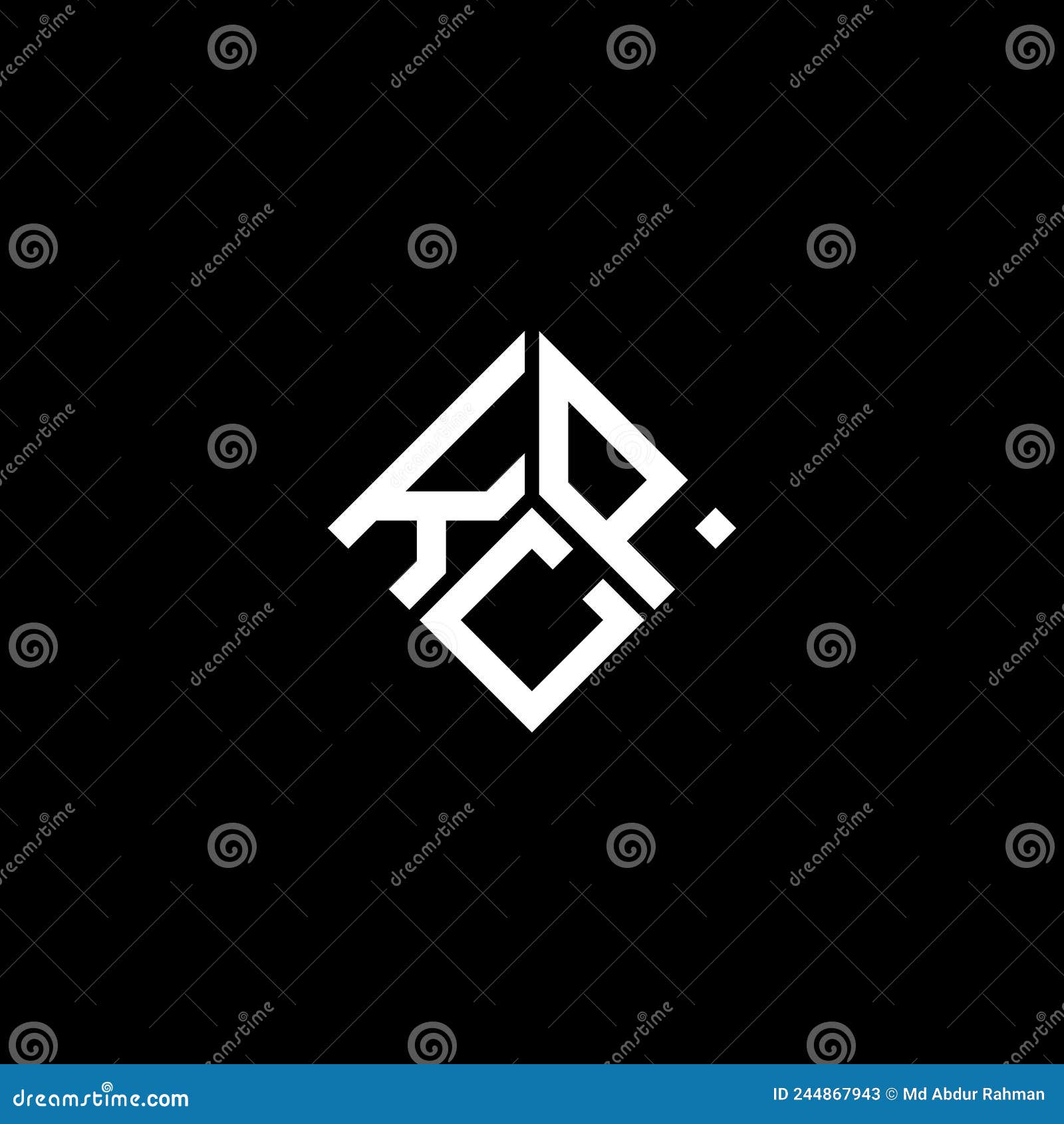 KCP Letter Logo Design on Black Background. KCP Creative Initials ...