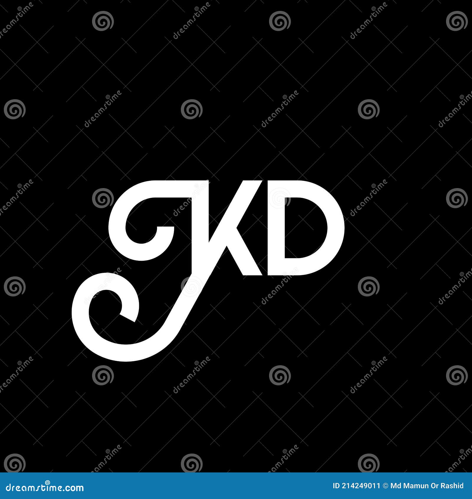 KD Letter Logo Design on Black Background. KD Creative Initials Letter ...