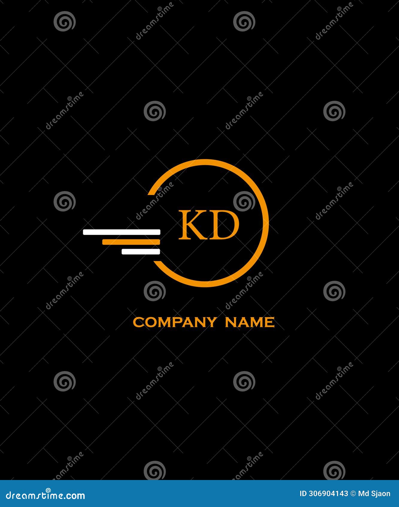 KD Letter LOGO Design. WITH Black BACKGROUND Cartoon Vector ...