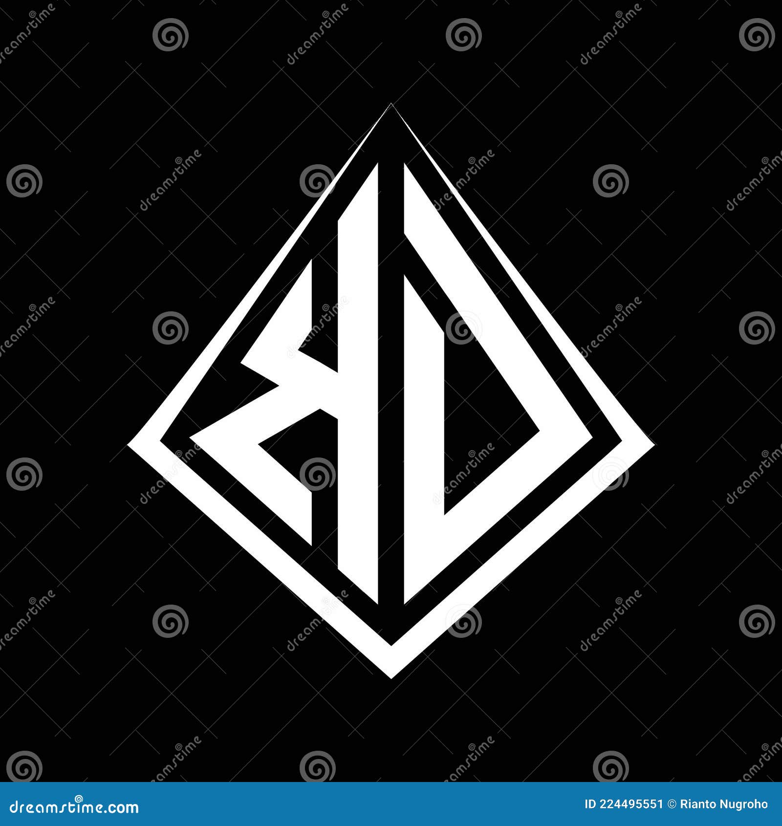 KD Logo Letters Monogram with Prisma Shape Design Template Stock Vector ...