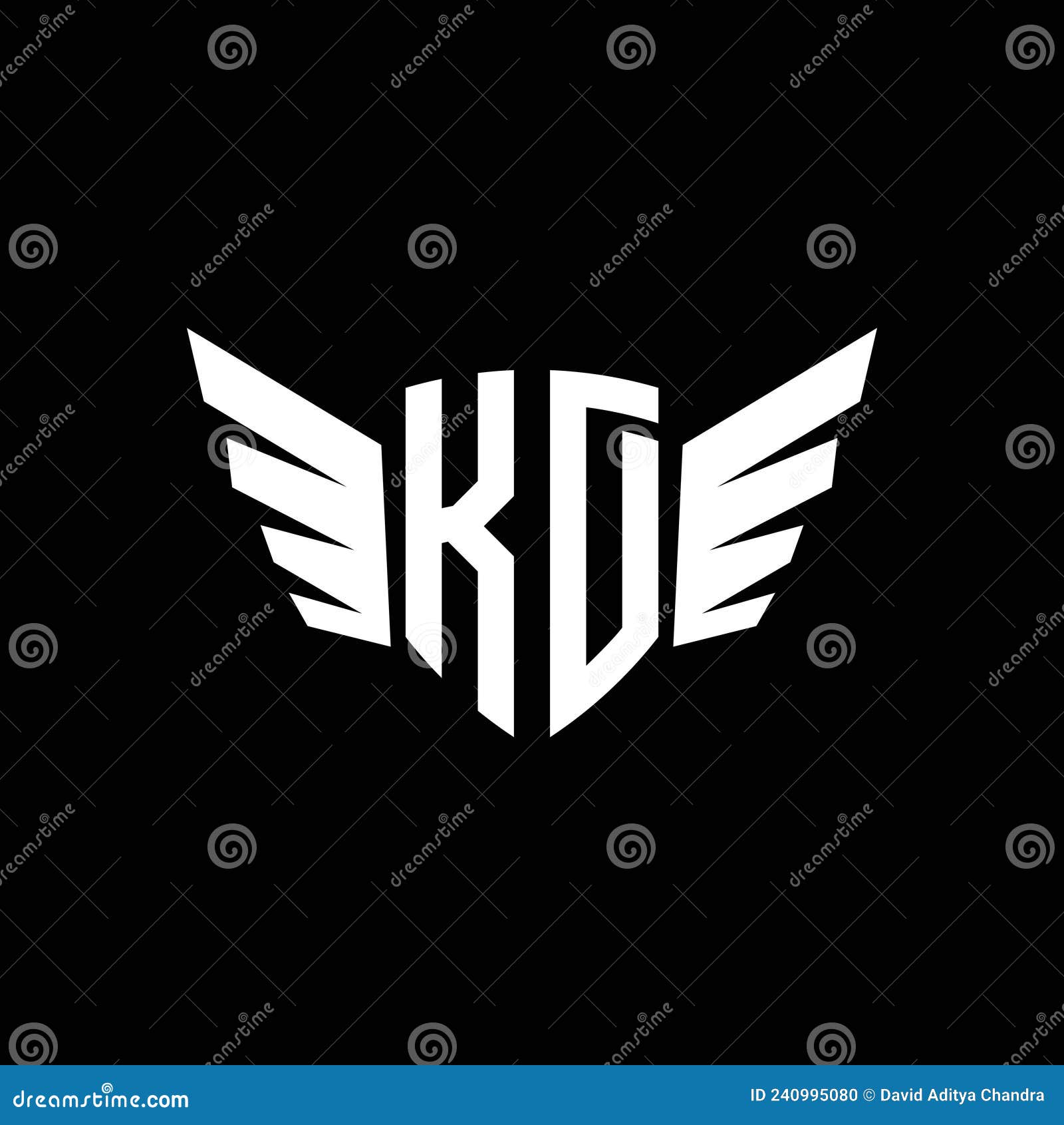 KD Monogram Wing Shape Style Stock Vector - Illustration of design ...