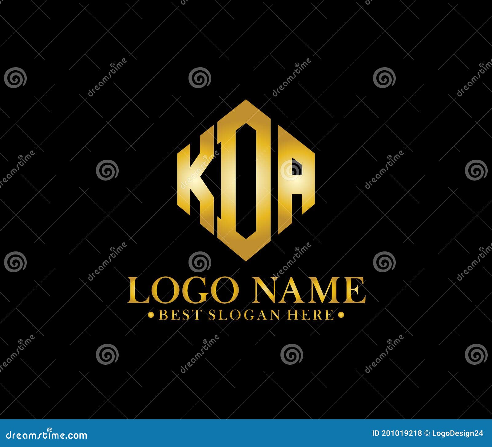 KDA Diamond Alphabet Logo Design Concept Stock Vector - Illustration of ...