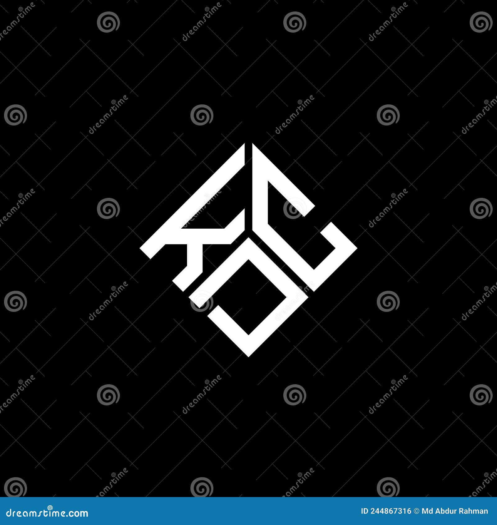 KDC Letter Logo Design on Black Background. KDC Creative Initials ...