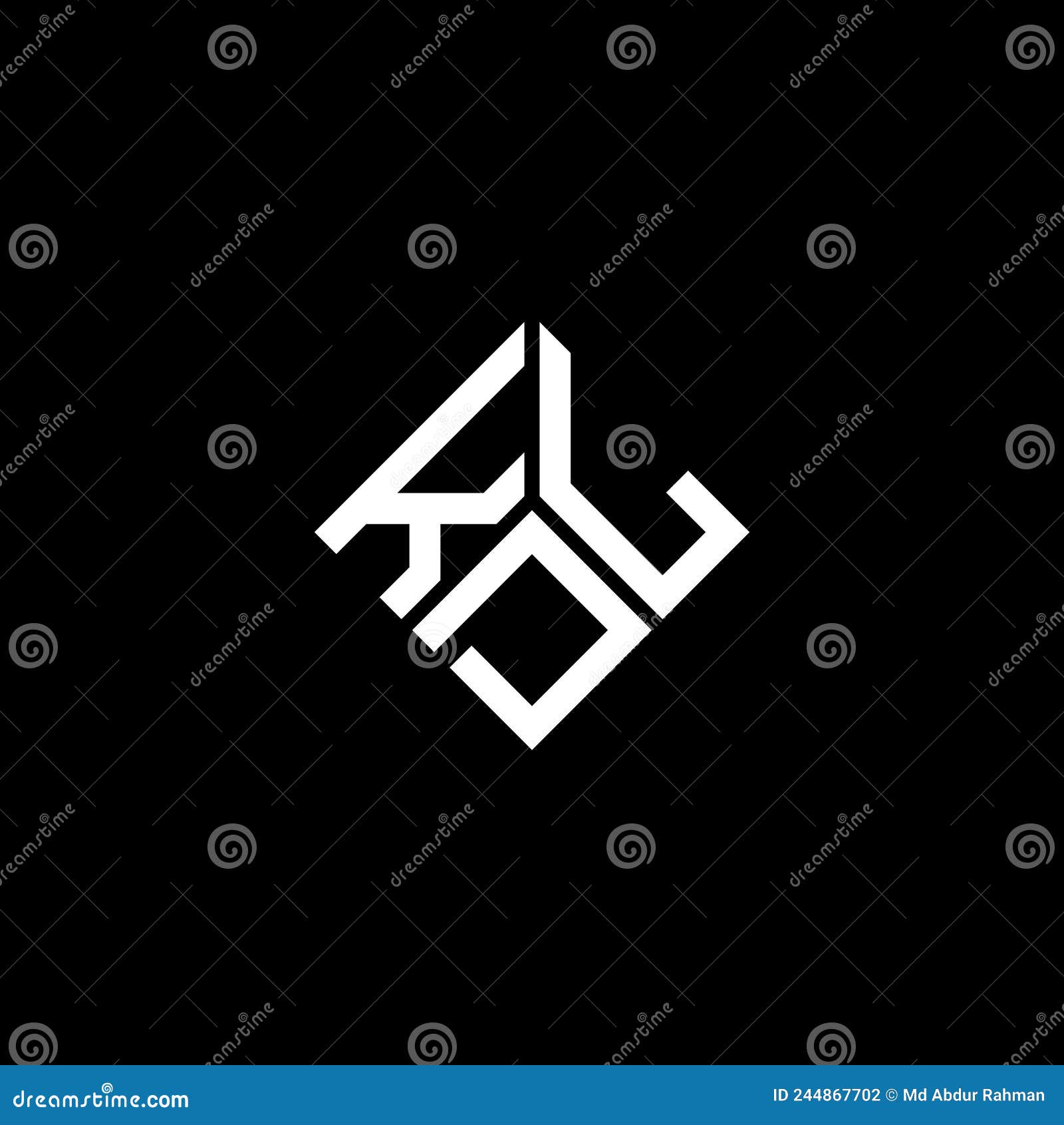 KDL Letter Logo Design on Black Background. KDL Creative Initials ...