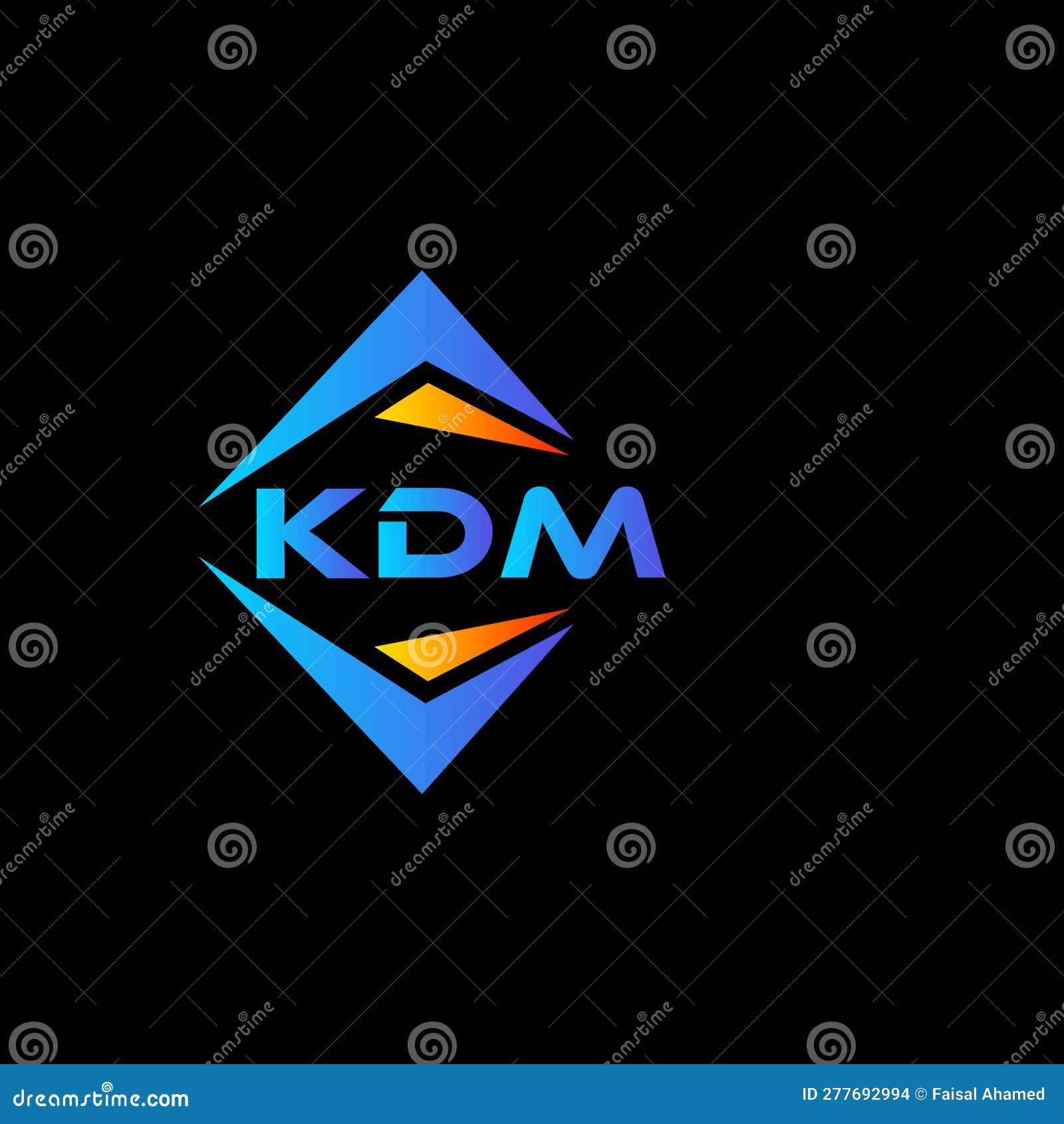 KDM Abstract Technology Logo Design on Black Background. KDM Creative ...