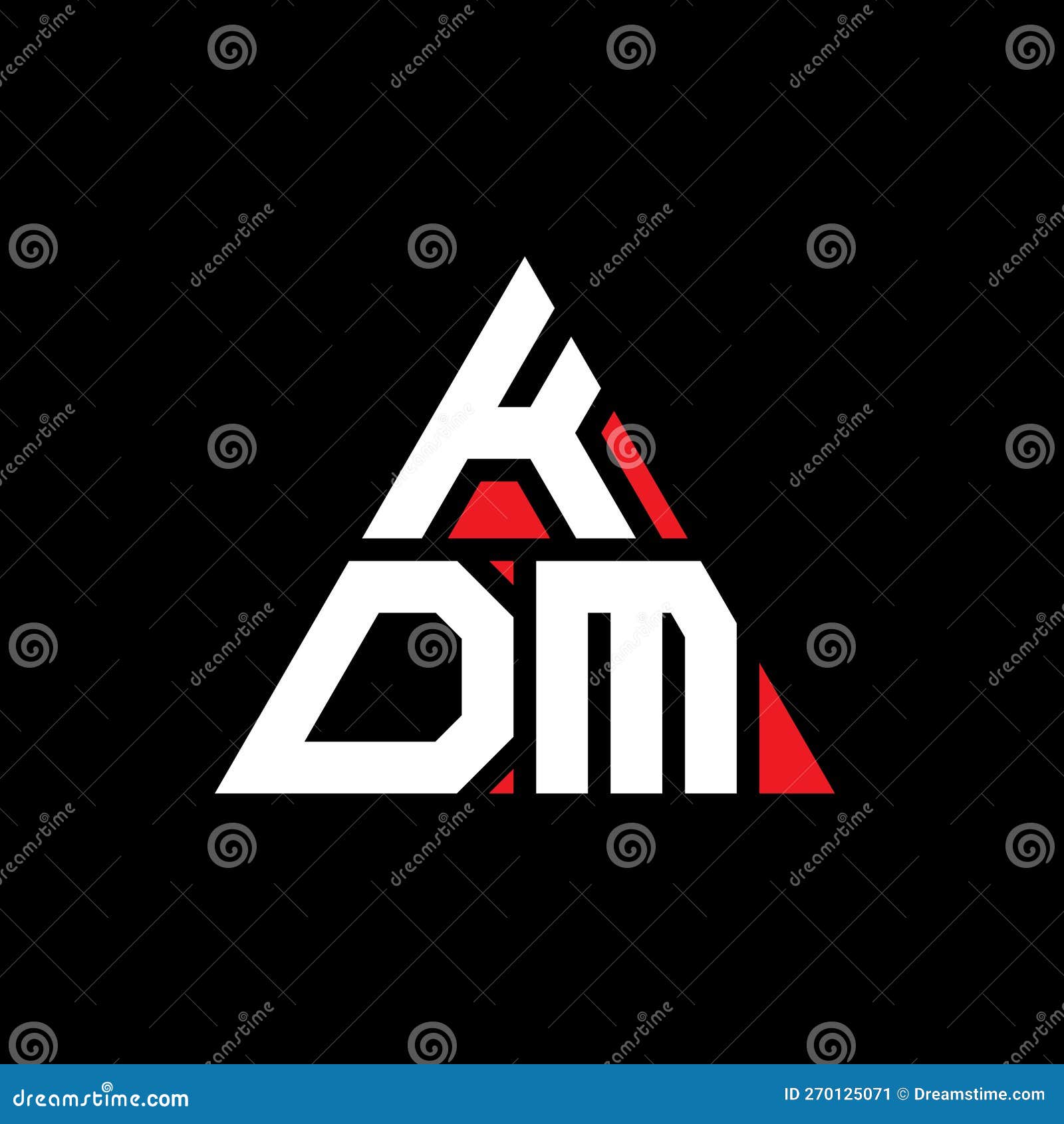 KDM Triangle Letter Logo Design with Triangle Shape. KDM Triangle Logo ...