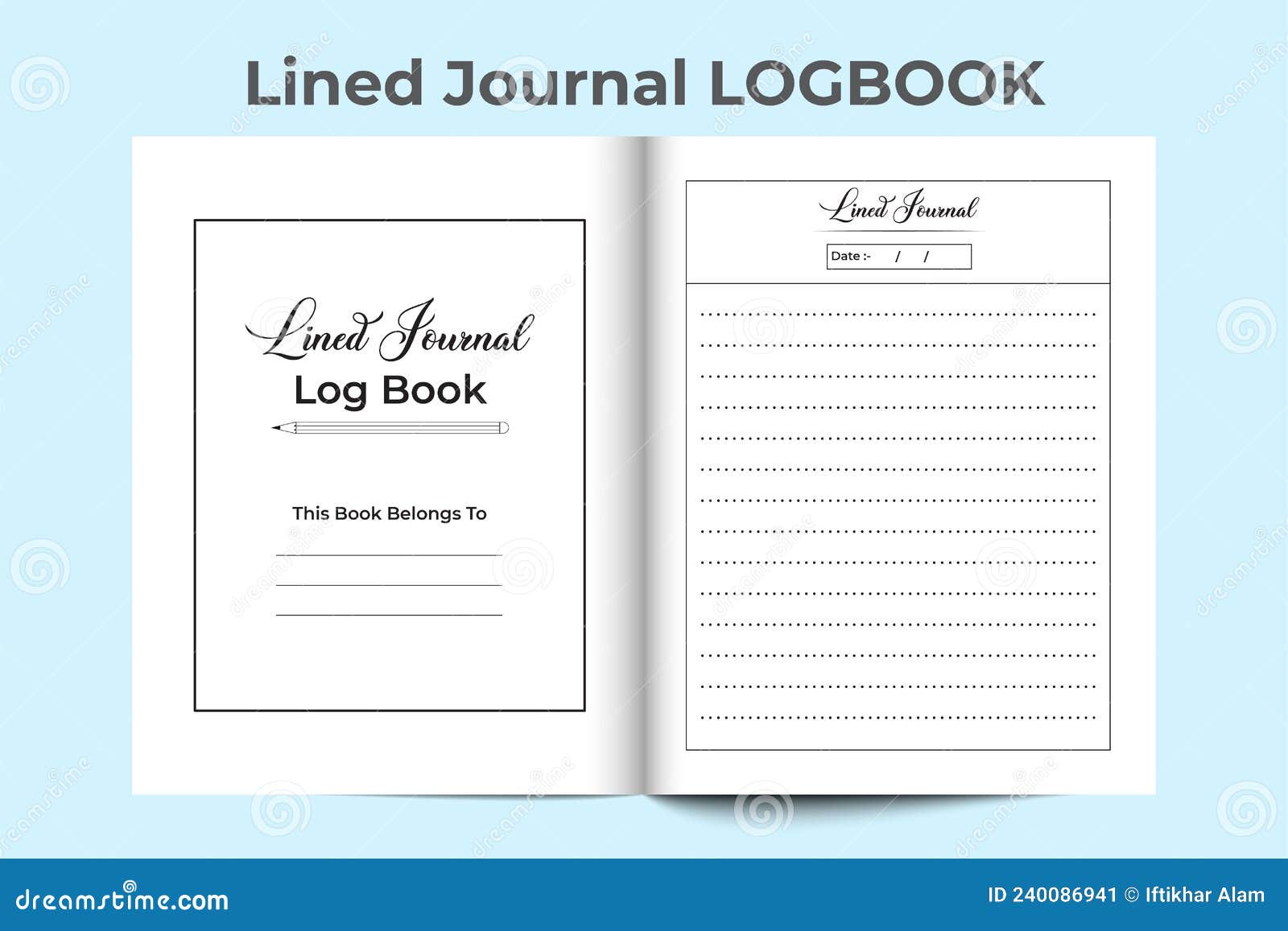 KDP Interior Lined Journal Notebook. Lined Journal Log Book with a ...