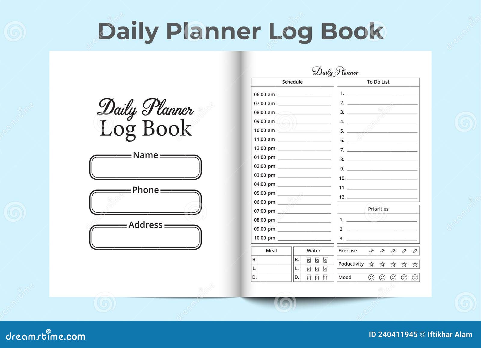 KDP Interior daily Planner Journal. daily Routine Planner Notebook ...
