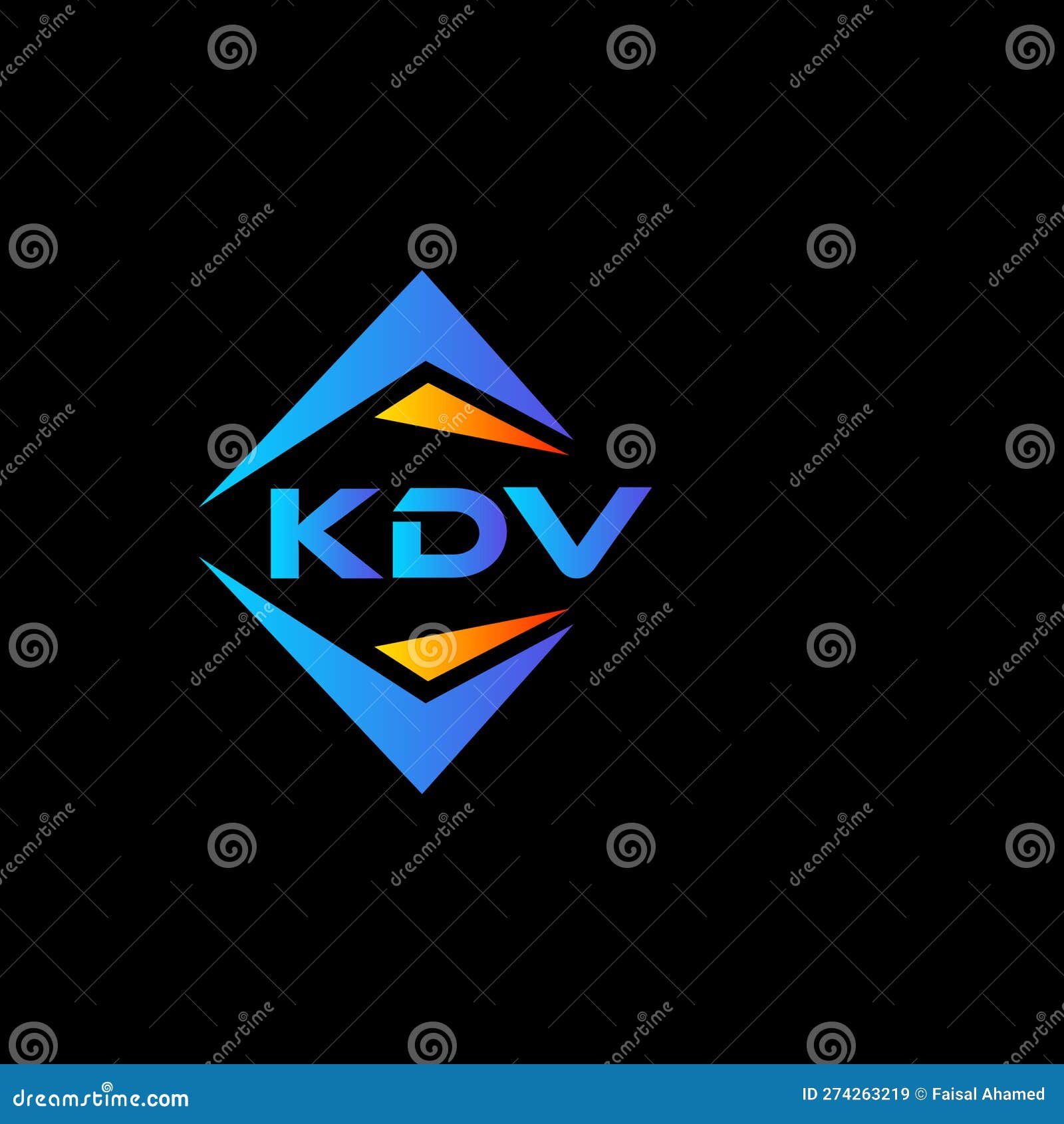 KDV Abstract Technology Logo Design on Black Background. KDV Creative ...