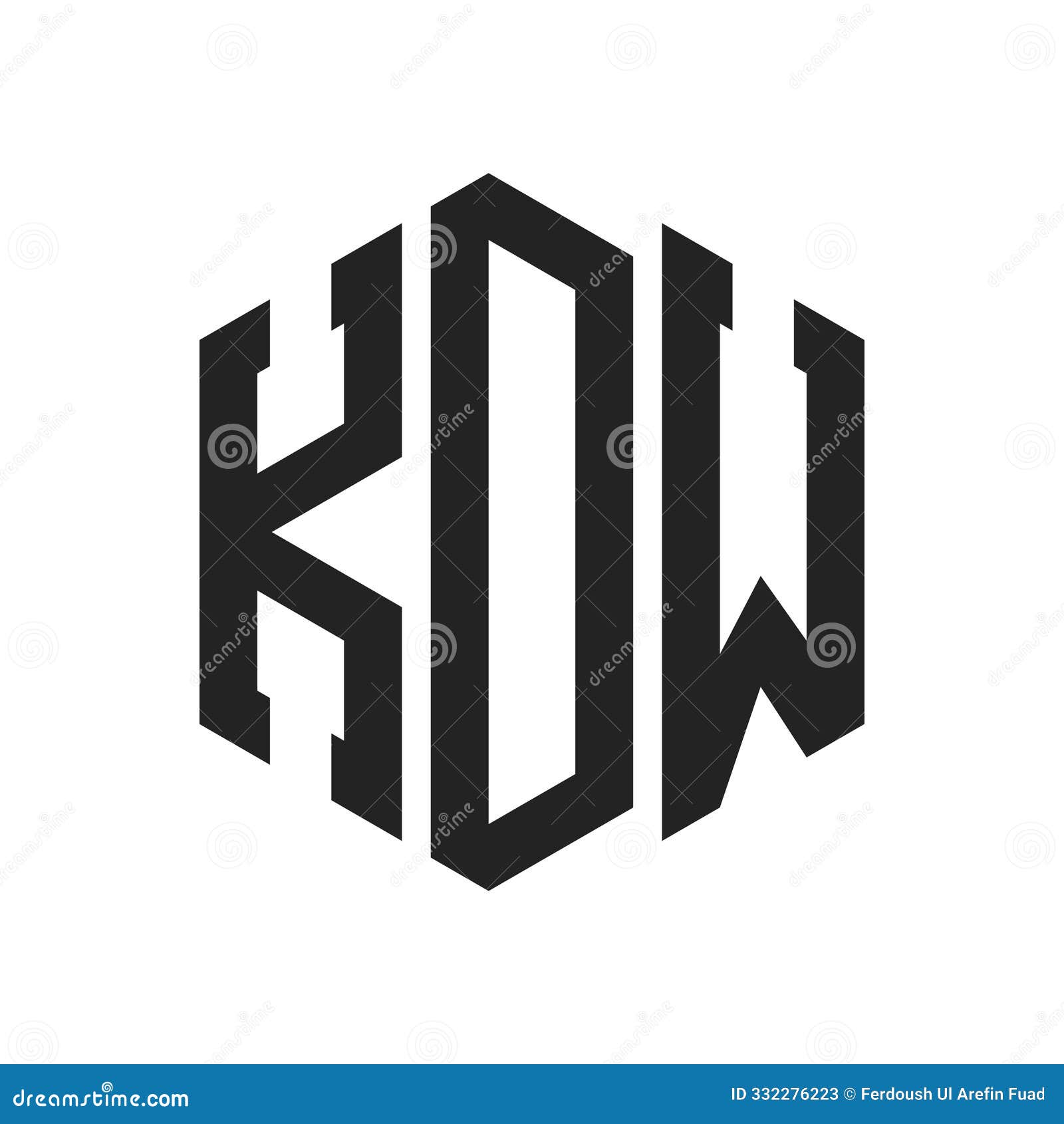 KDW Logo Design. Initial Letter KDW Monogram Logo Using Hexagon Shape ...
