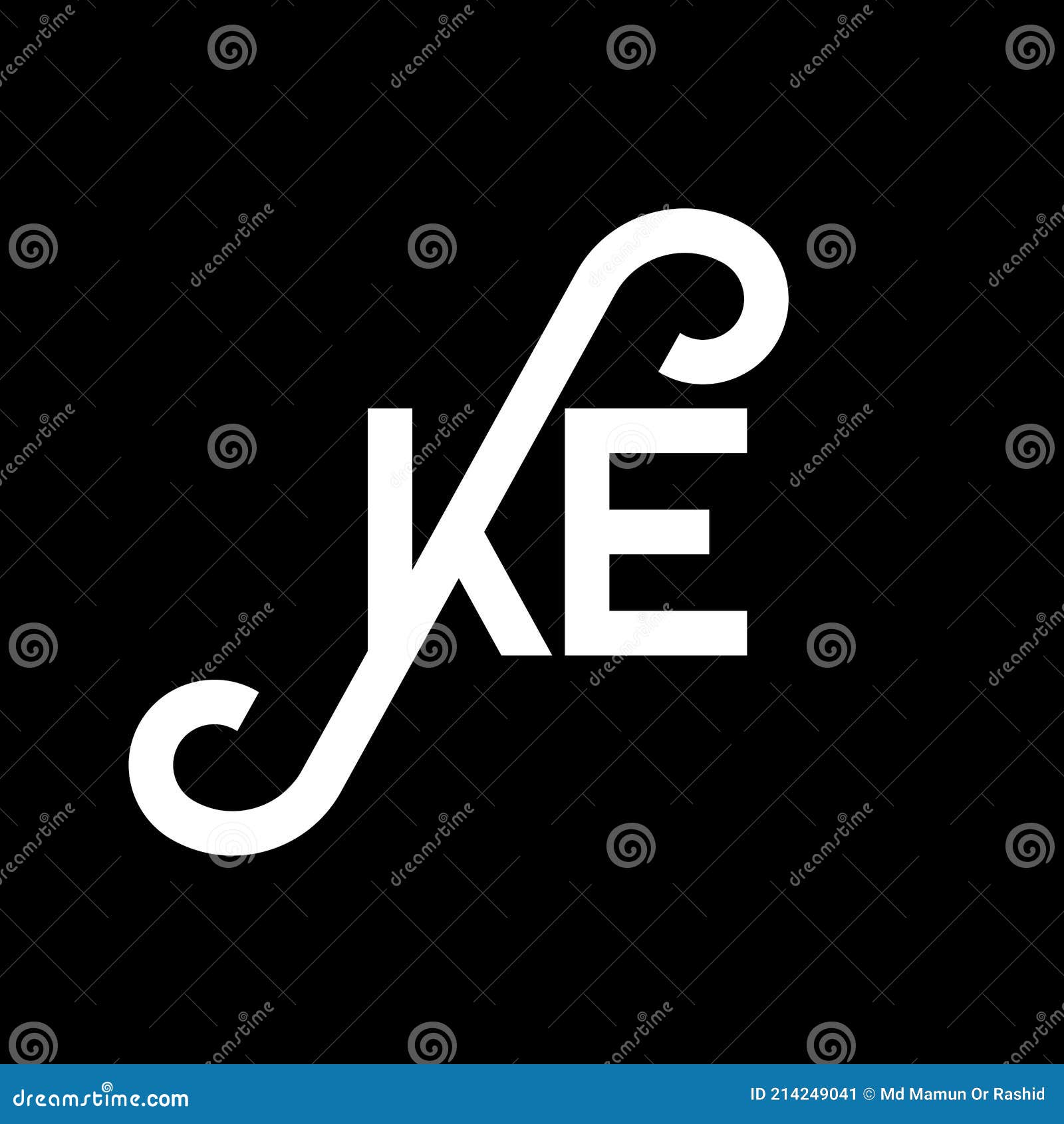 KE Letter Logo Design on Black Background. KE Creative Initials Letter ...