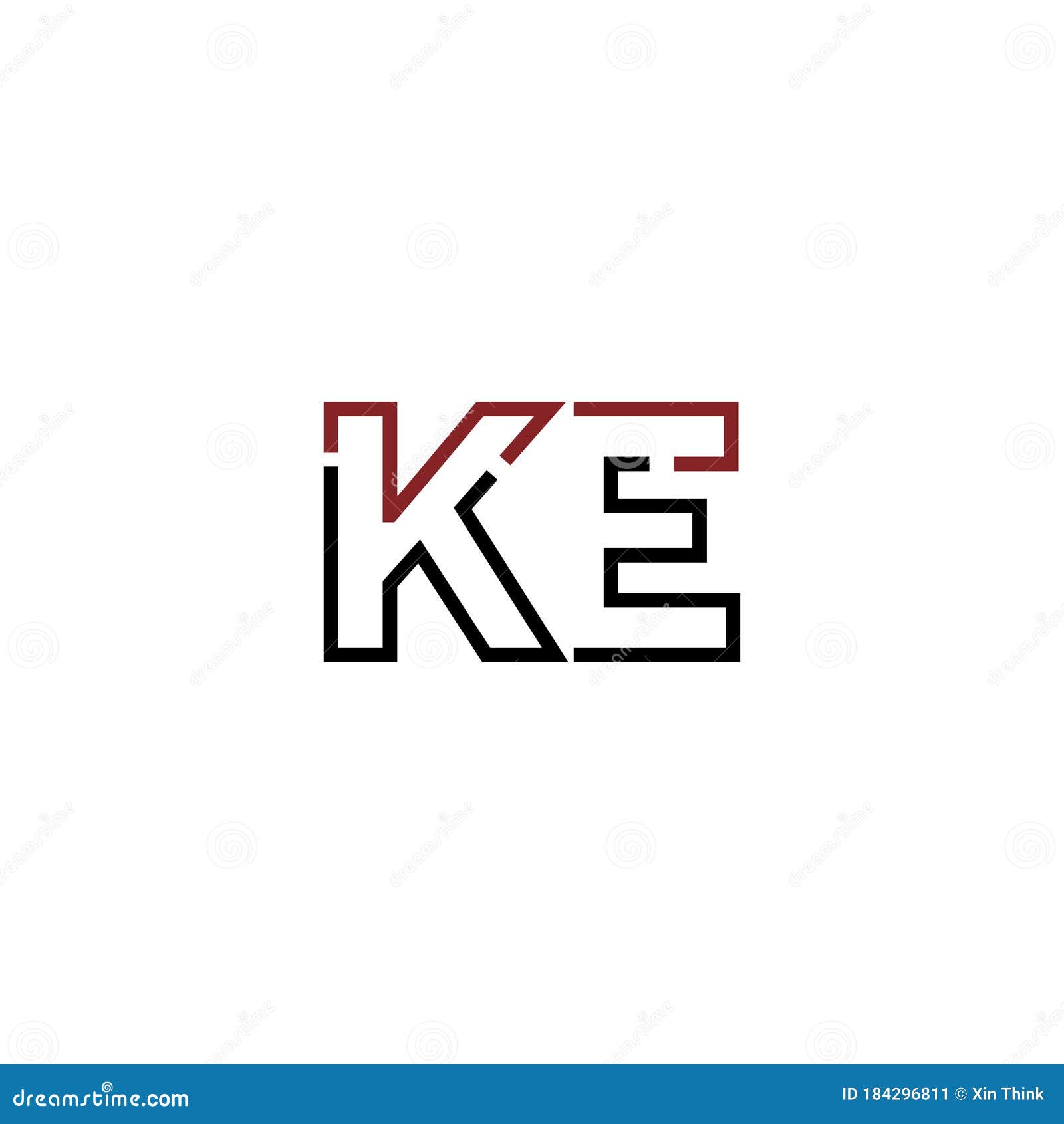 KE Letter Logo Icon Design Template Elements Stock Vector ...
