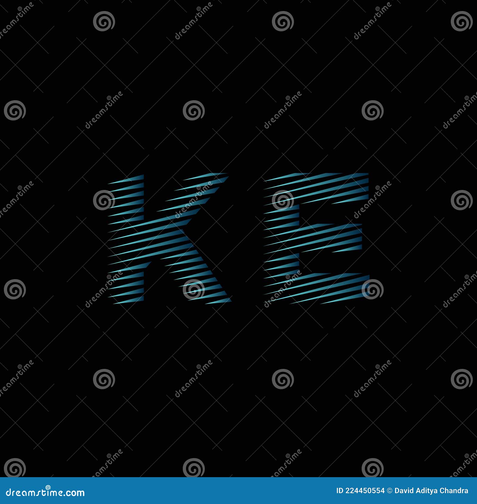 KE Monogram Lines Style Blue Light Vector Stock Vector - Illustration ...