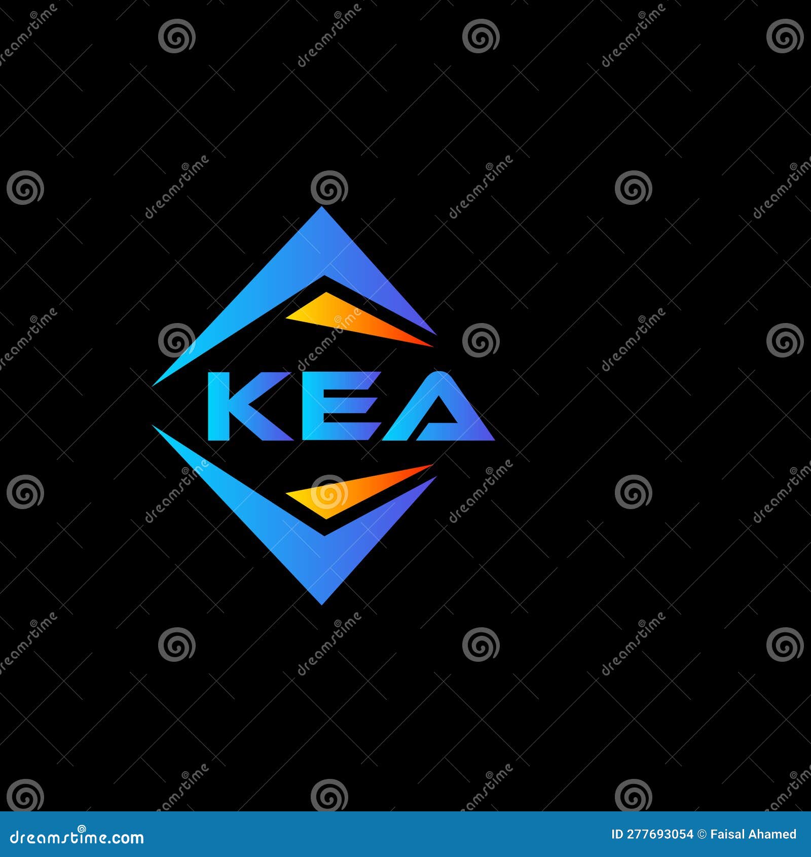 KEA Abstract Technology Logo Design on Black Background. KEA Creative ...