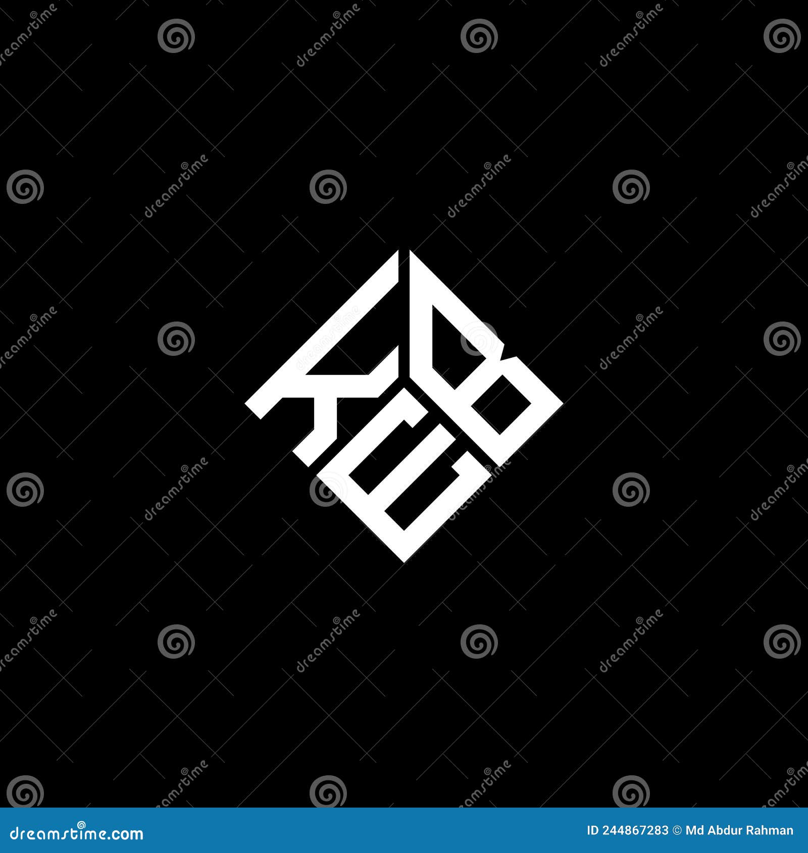 KEB Letter Logo Design On Black Background. KEB Creative Initials ...