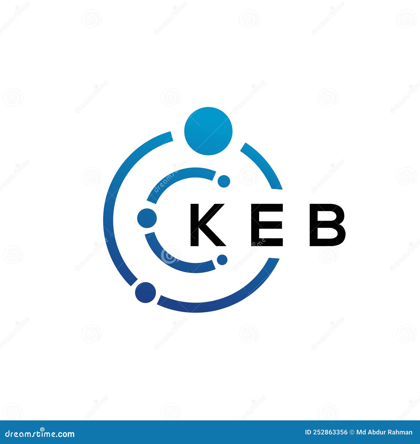KEB Letter Technology Logo Design on White Background. KEB Creative ...