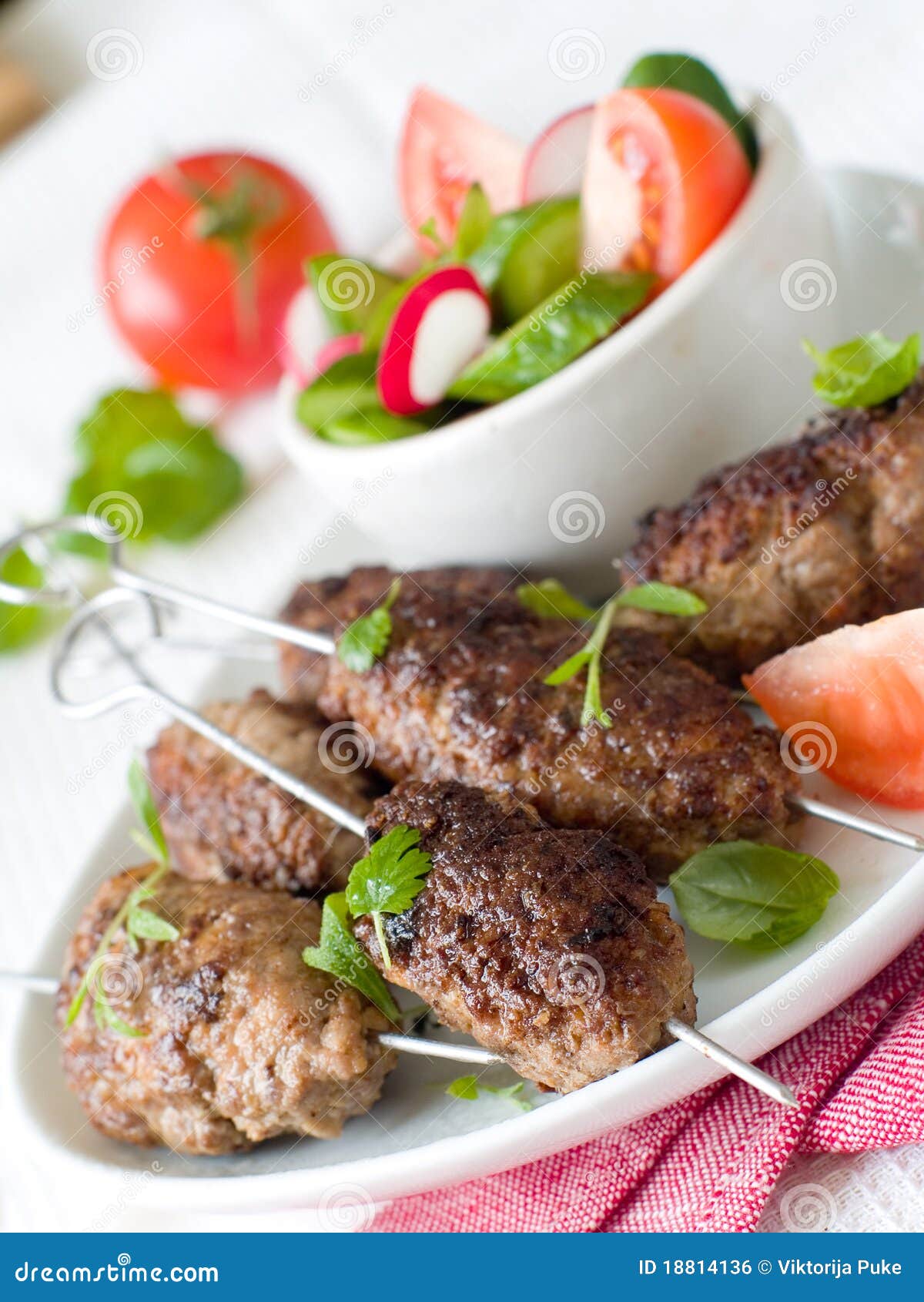 Kebab stock photo. Image of snack, skewer, bowl, portion - 18814136