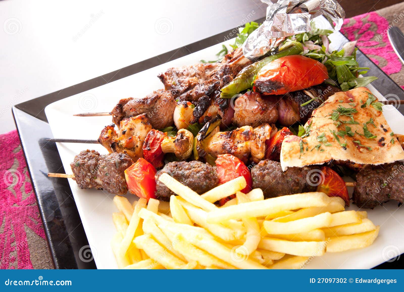 Kebab stock photo. Image of barbeque, grill, chutney - 27097302