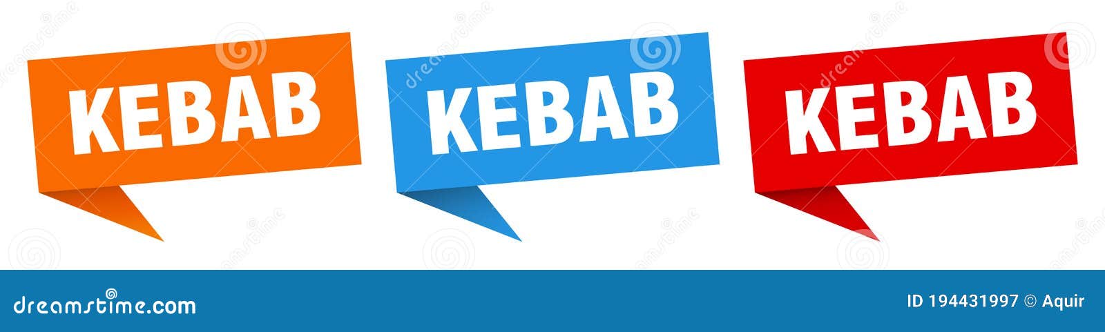 Kebab Banner. Kebab Speech Bubble Label Set Stock Vector - Illustration ...