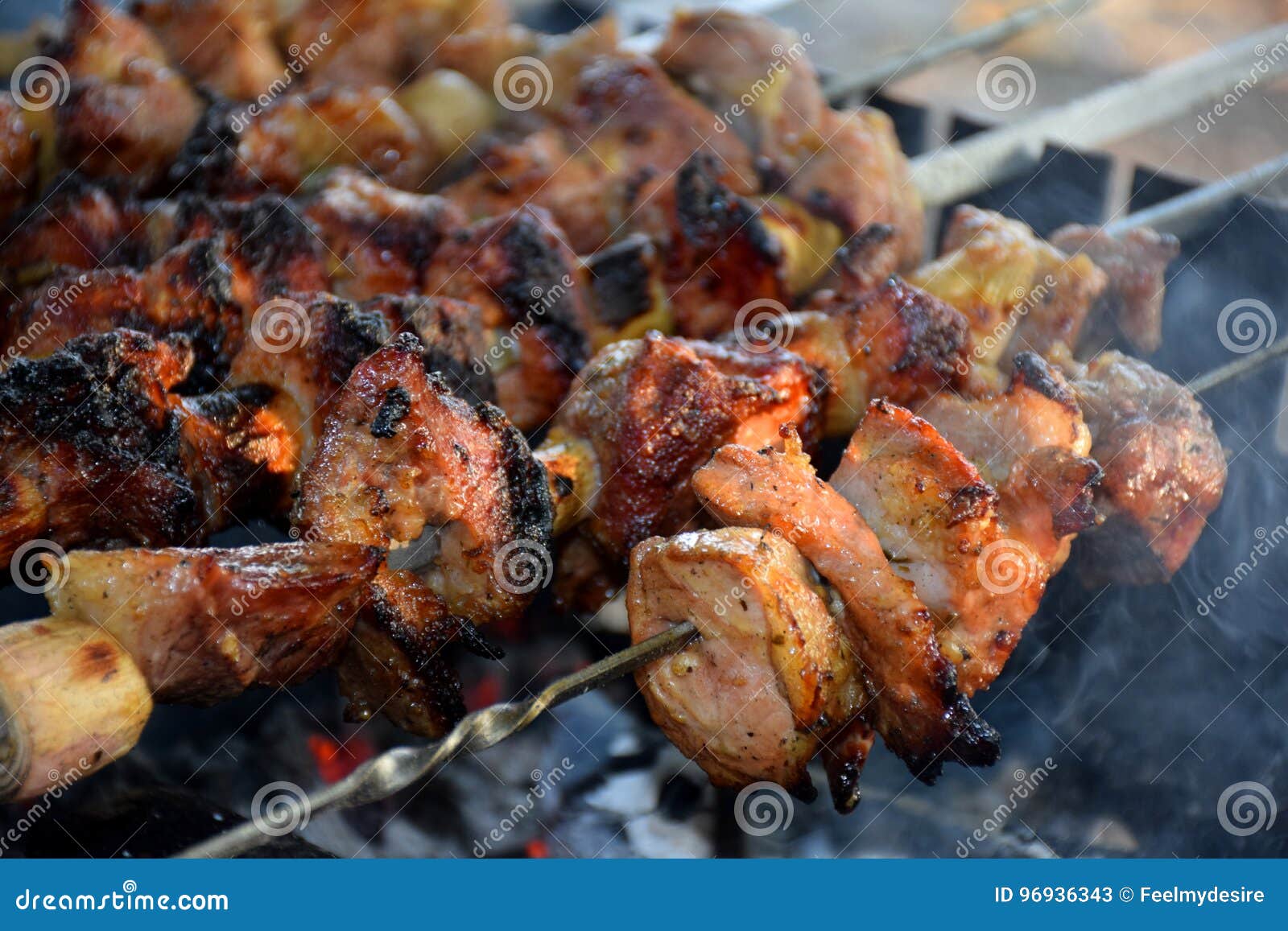 Kebab or barbecue stock image. Image of barbecue, summer - 96936343